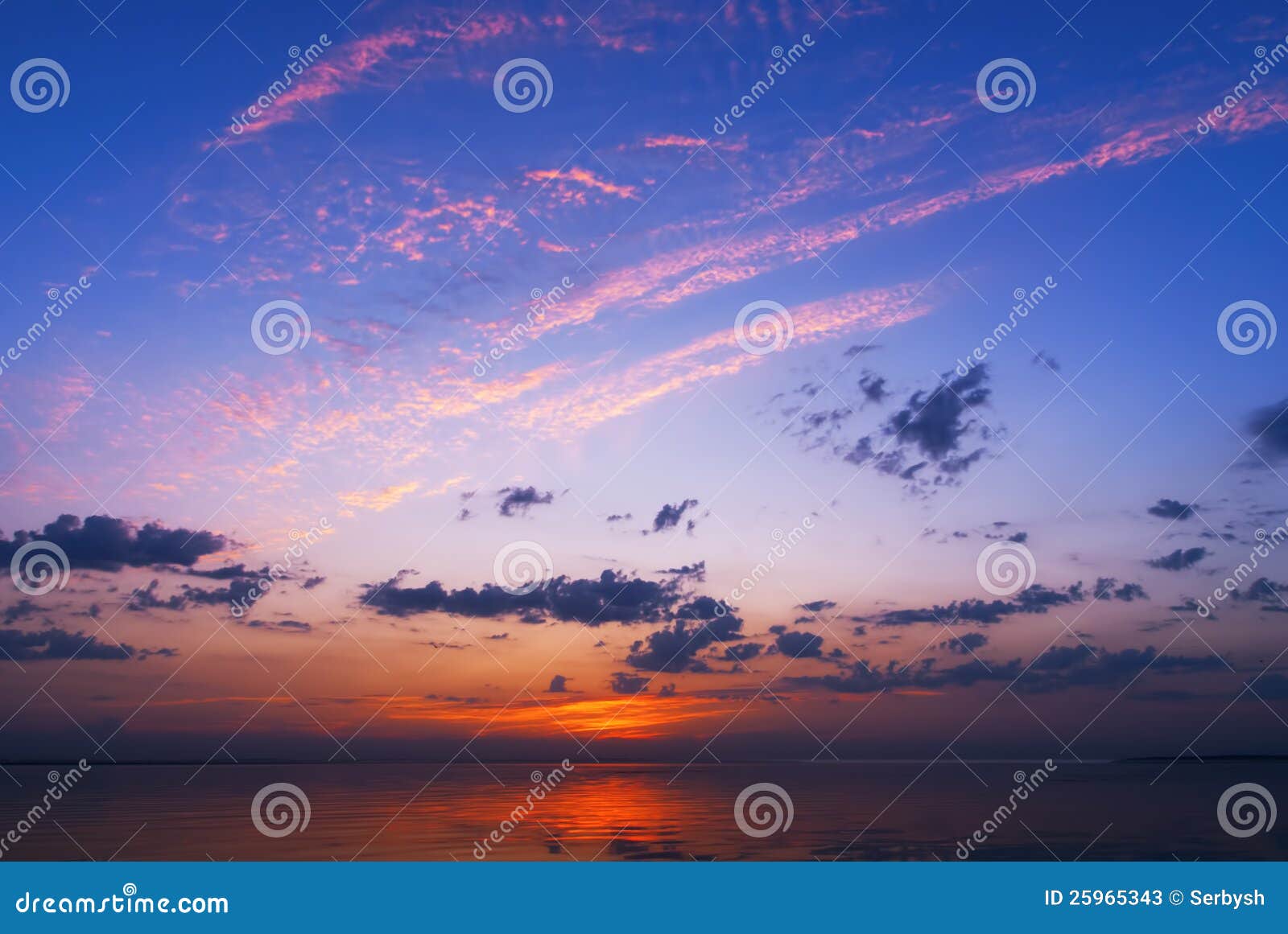 Beautiful Seascape with Orange Warm Sunrise Stock Image - Image of ...