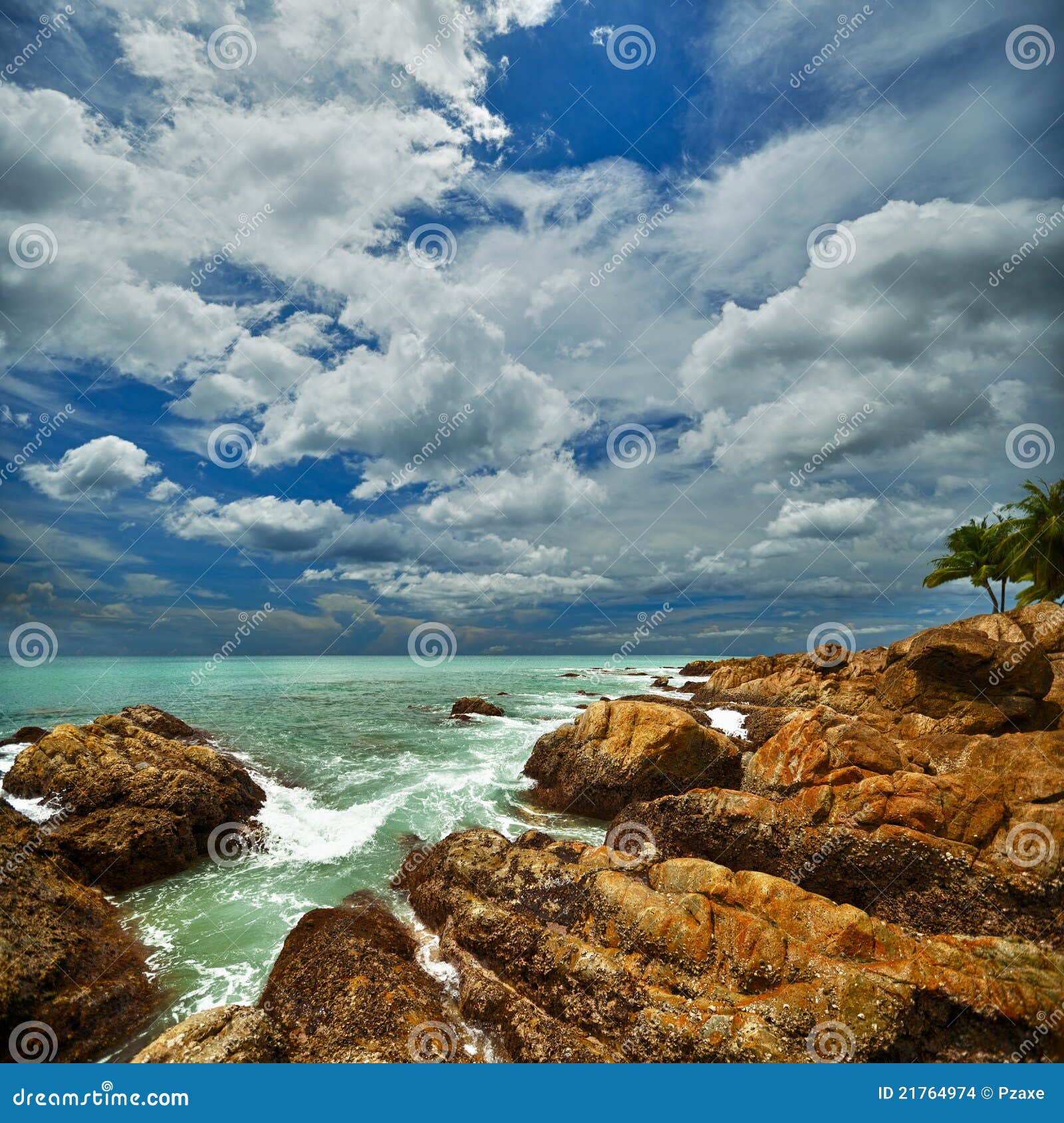 Beautiful Seascape with Rocks Stock Photo - Image of dark, island: 21764974
