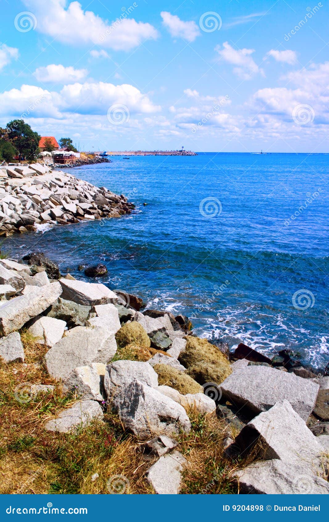 Beautiful Seascape - Sea, Blue Sky and Coast Rocks Stock Photo - Image ...