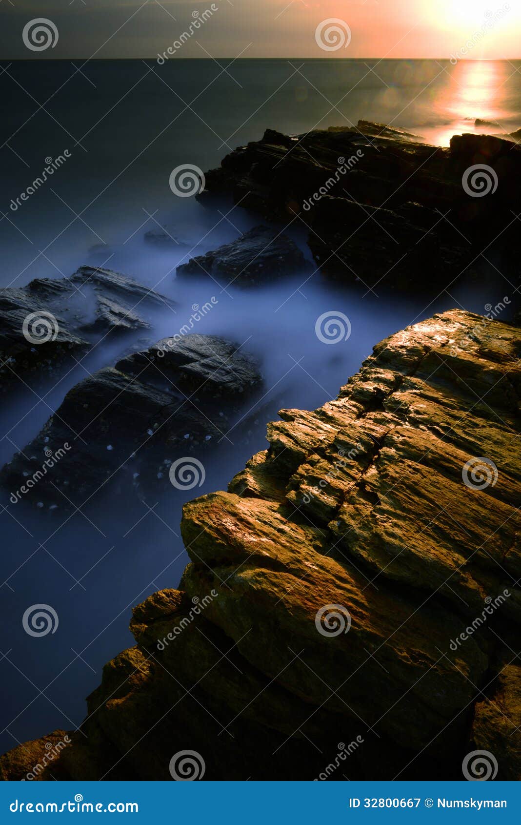 Beautiful Seascape of Wave and Rock Stock Image - Image of beauty ...