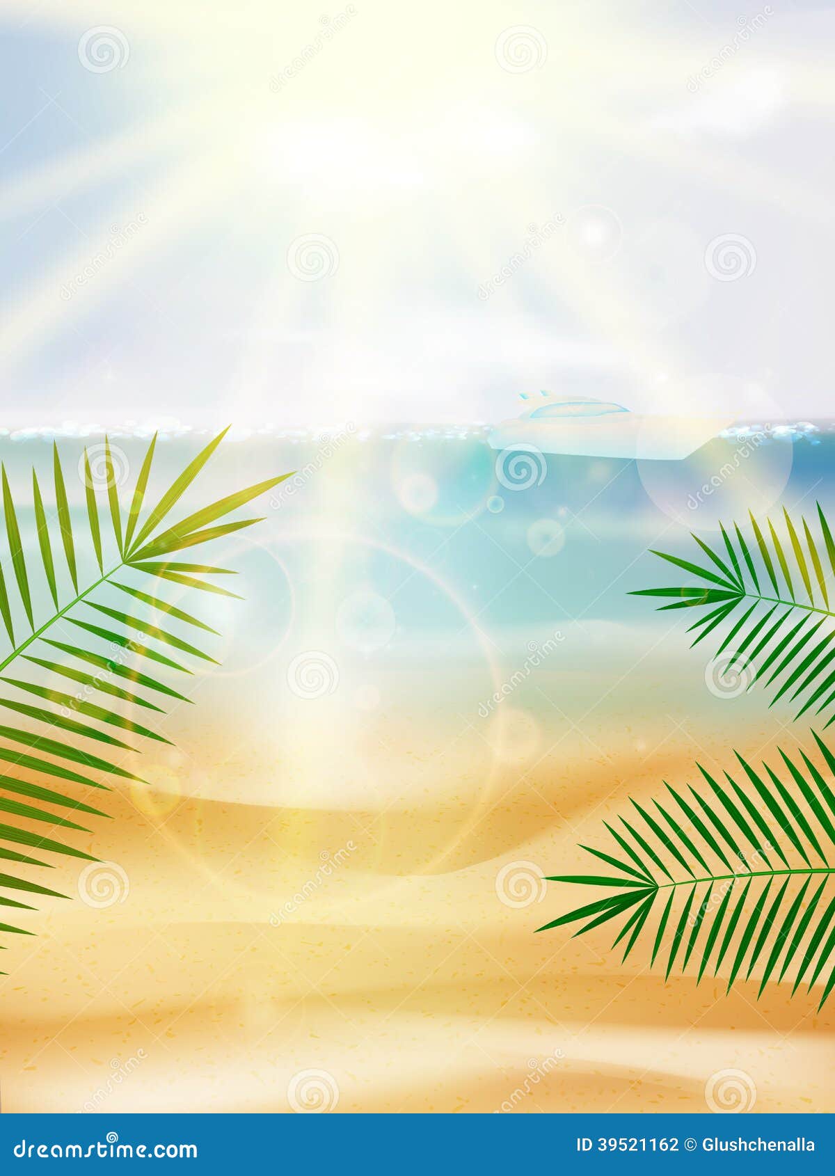 Beautiful Seaside View Poster. Stock Vector - Illustration of seascape ...