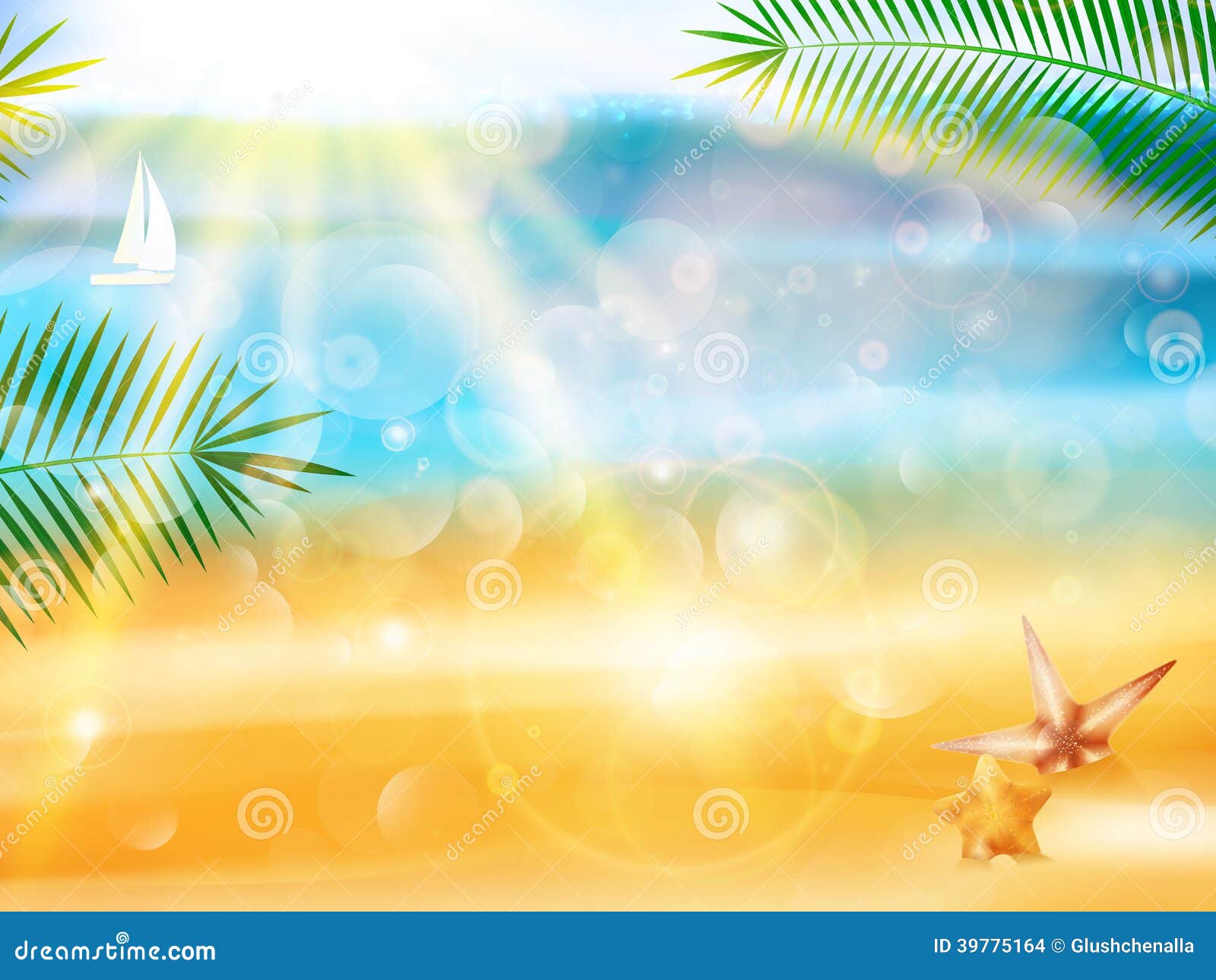 Beautiful Seaside View Poster. Stock Vector - Illustration of sand ...