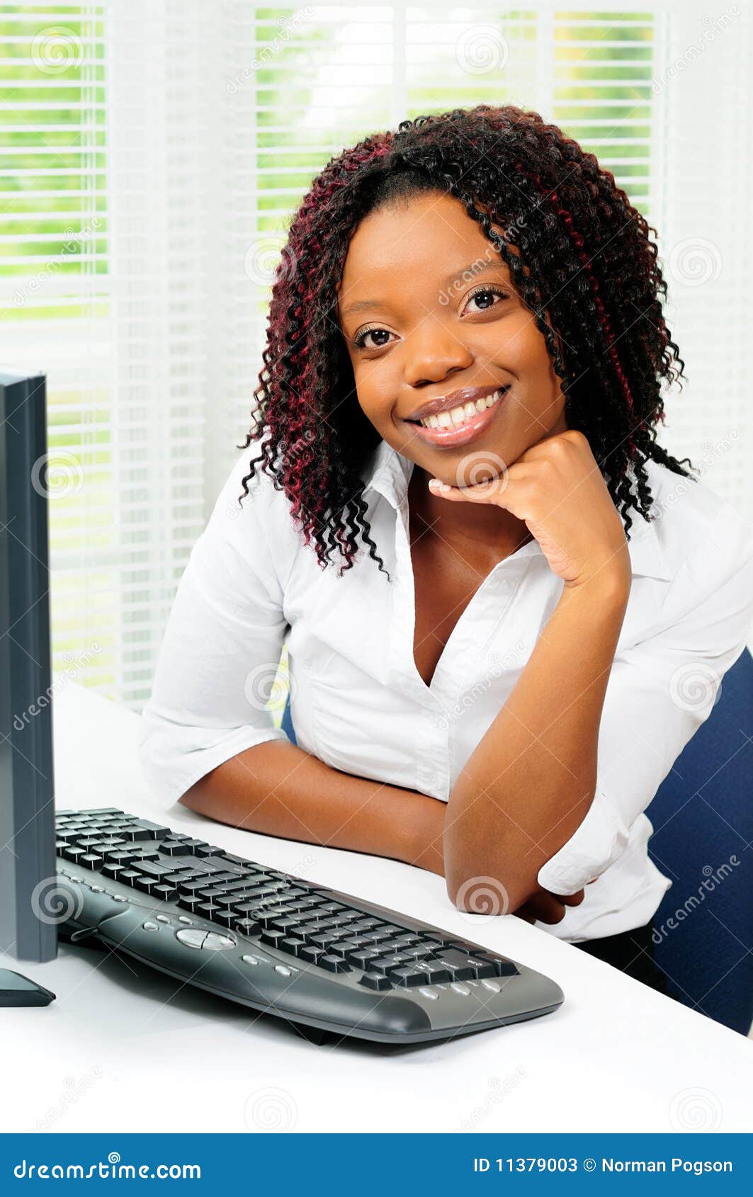 Beautiful Secretary stock image. Image of black, smile - 11379003