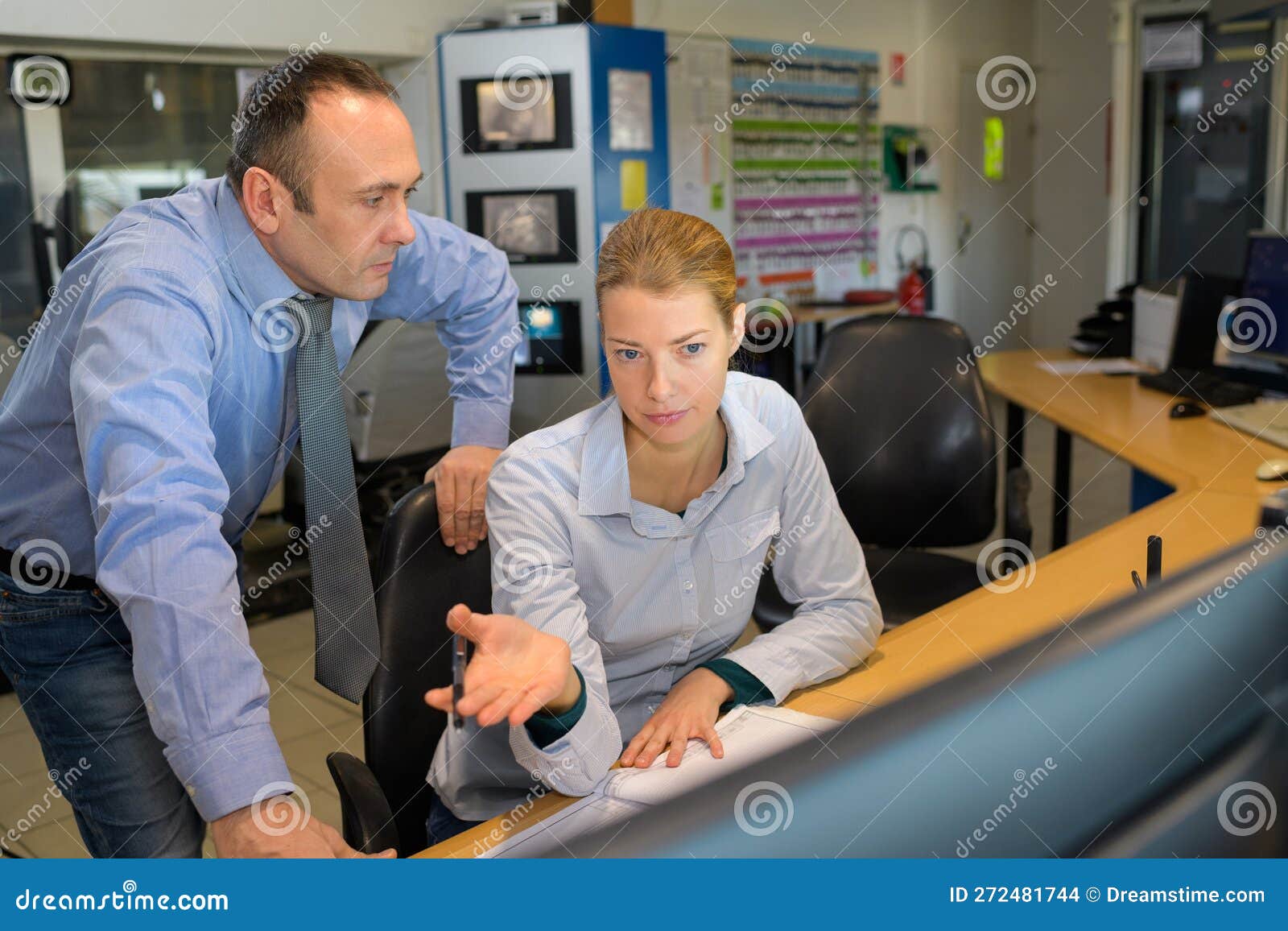 Beautiful Secretary at Work Place at Office Stock Photo - Image of ...