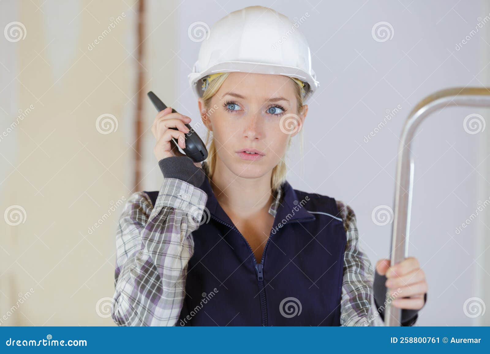 Beautiful Security Guard in Site Stock Image - Image of human, female ...
