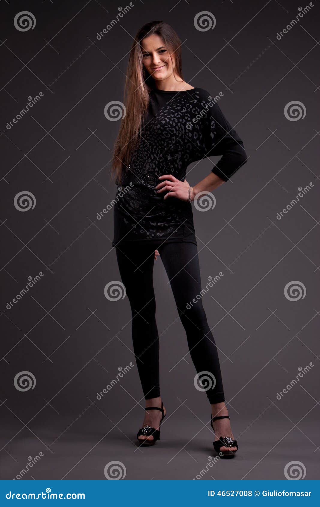 Beautiful Self-confident Woman Posing Stock Photo - Image of making ...
