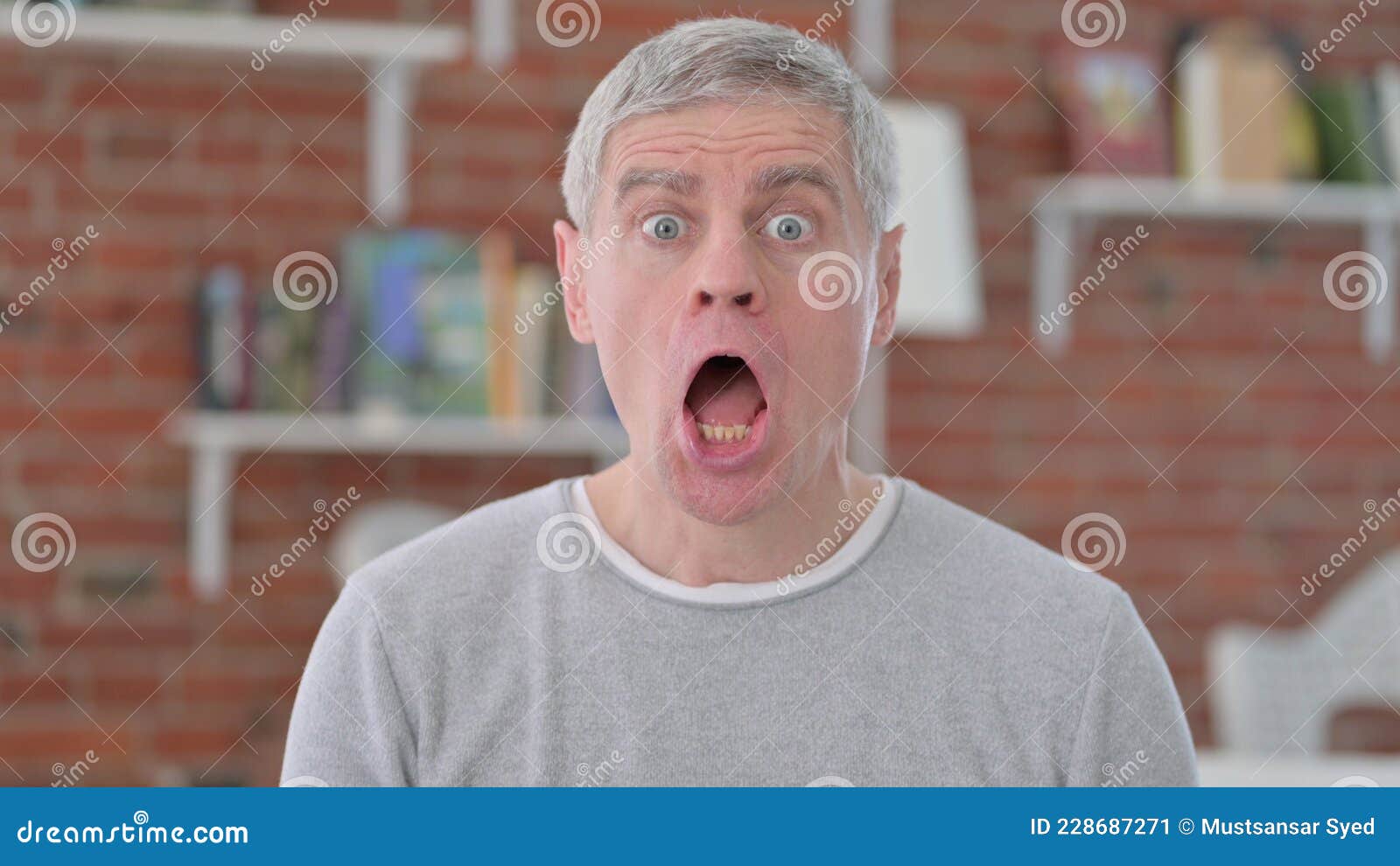 Beautiful Old Man Getting Shocked Stock Image - Image of sadness ...