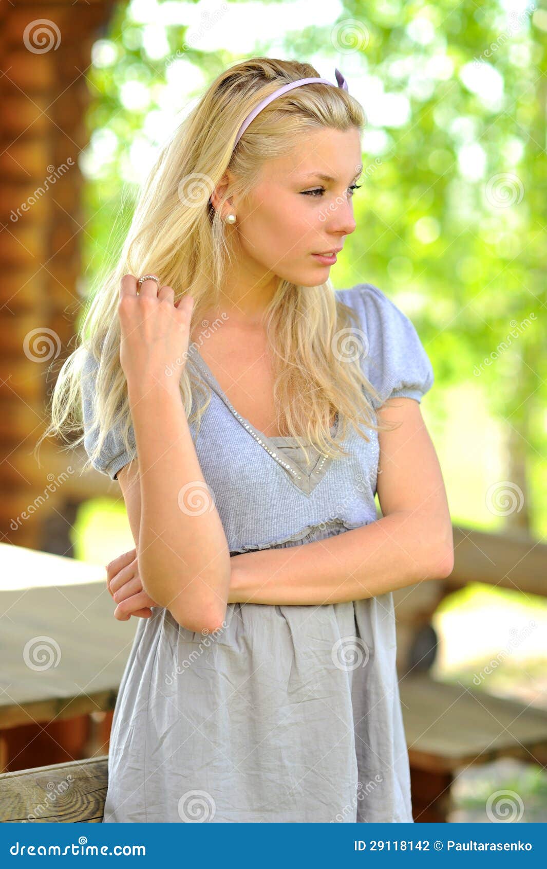 Beautiful Sensitive Girl Portrait - Outdoors Stock Photo - Image of ...