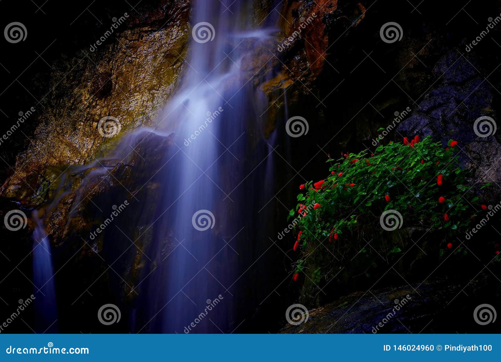 Beautiful and Serene Waterfall Inside a Cave Stock Photo - Image of ...