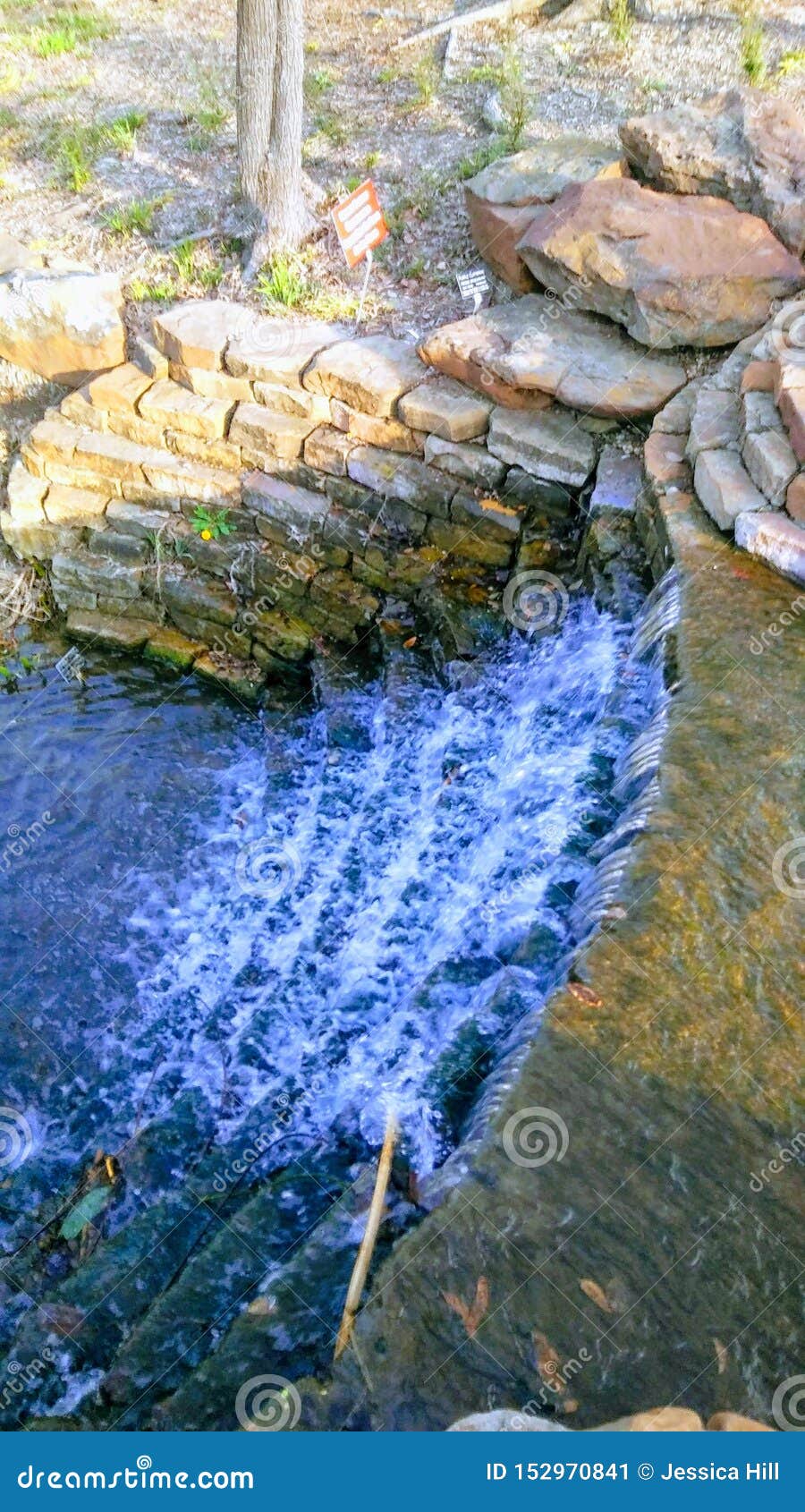 Beautiful serene waterfall stock image. Image of relaxing - 152970841