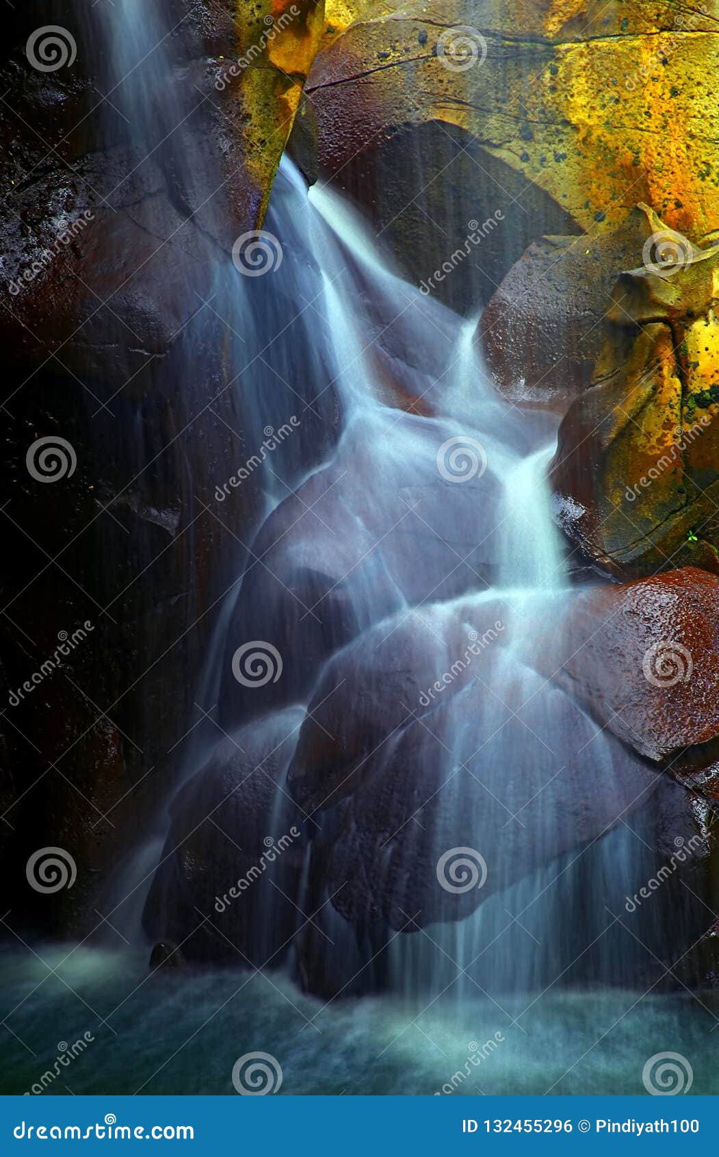 Beautiful Waterfalls in a Cave Stock Photo - Image of water, sunlight ...