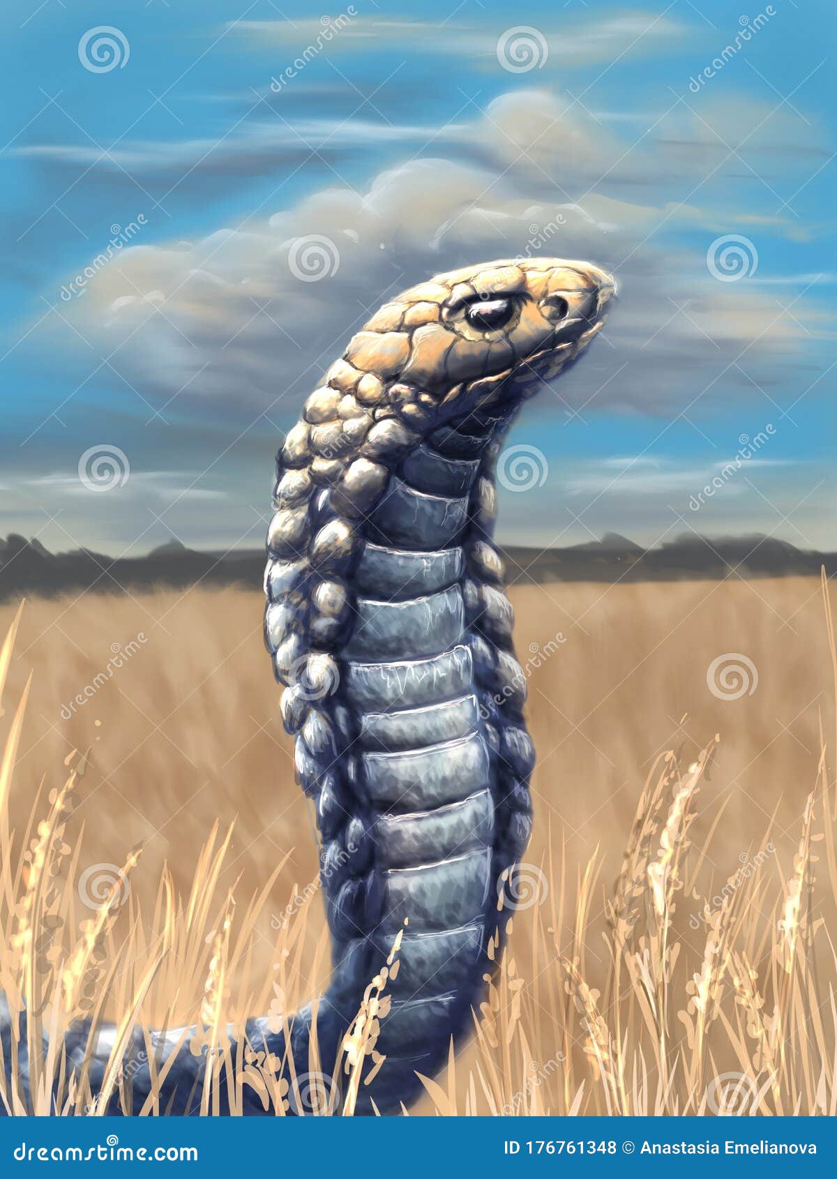Beautiful Serpent Digital Illustration Stock Illustration ...