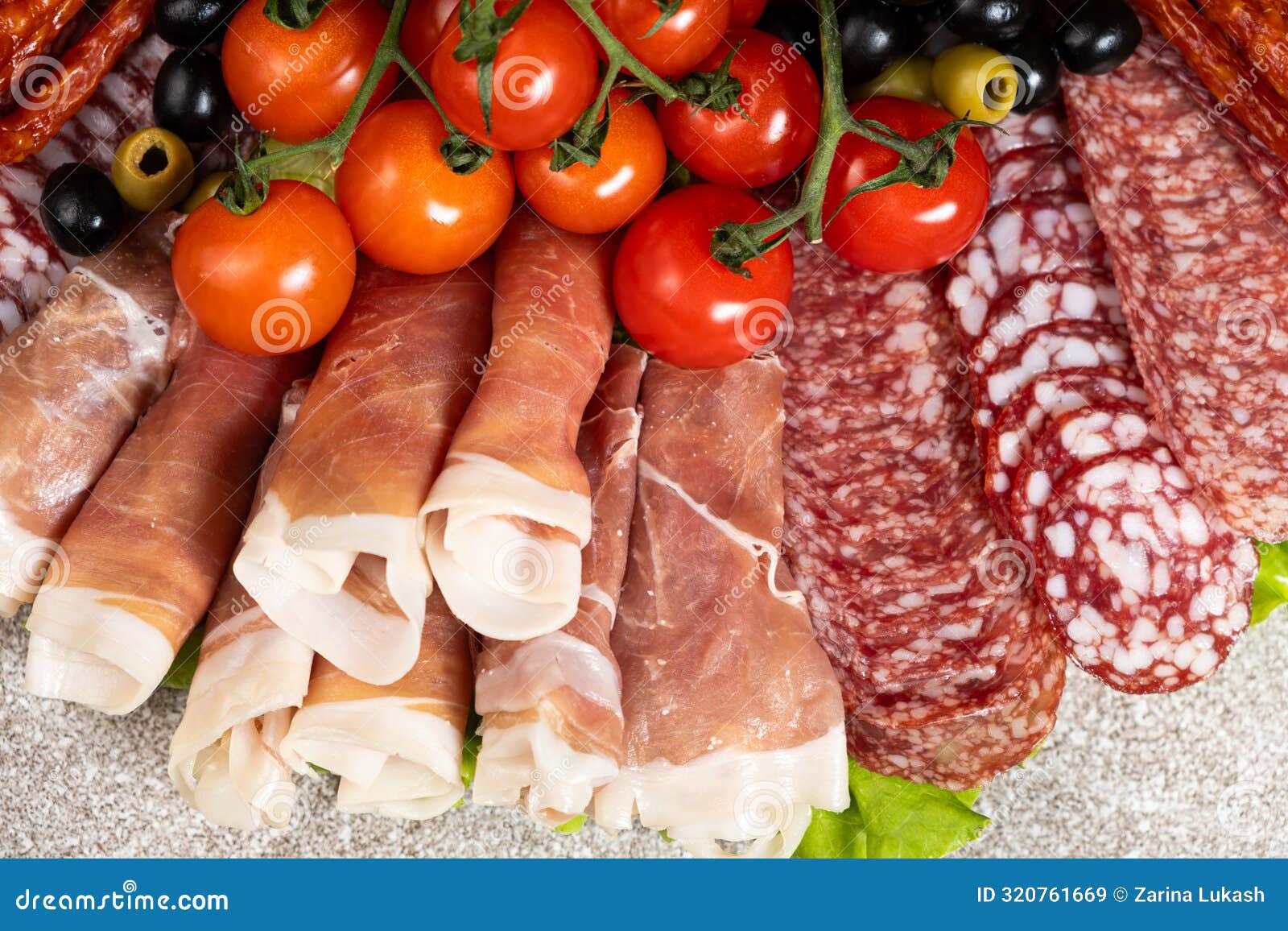 Beautiful Serving of Sausage Sliced Meat Delicacies Stock Image - Image ...