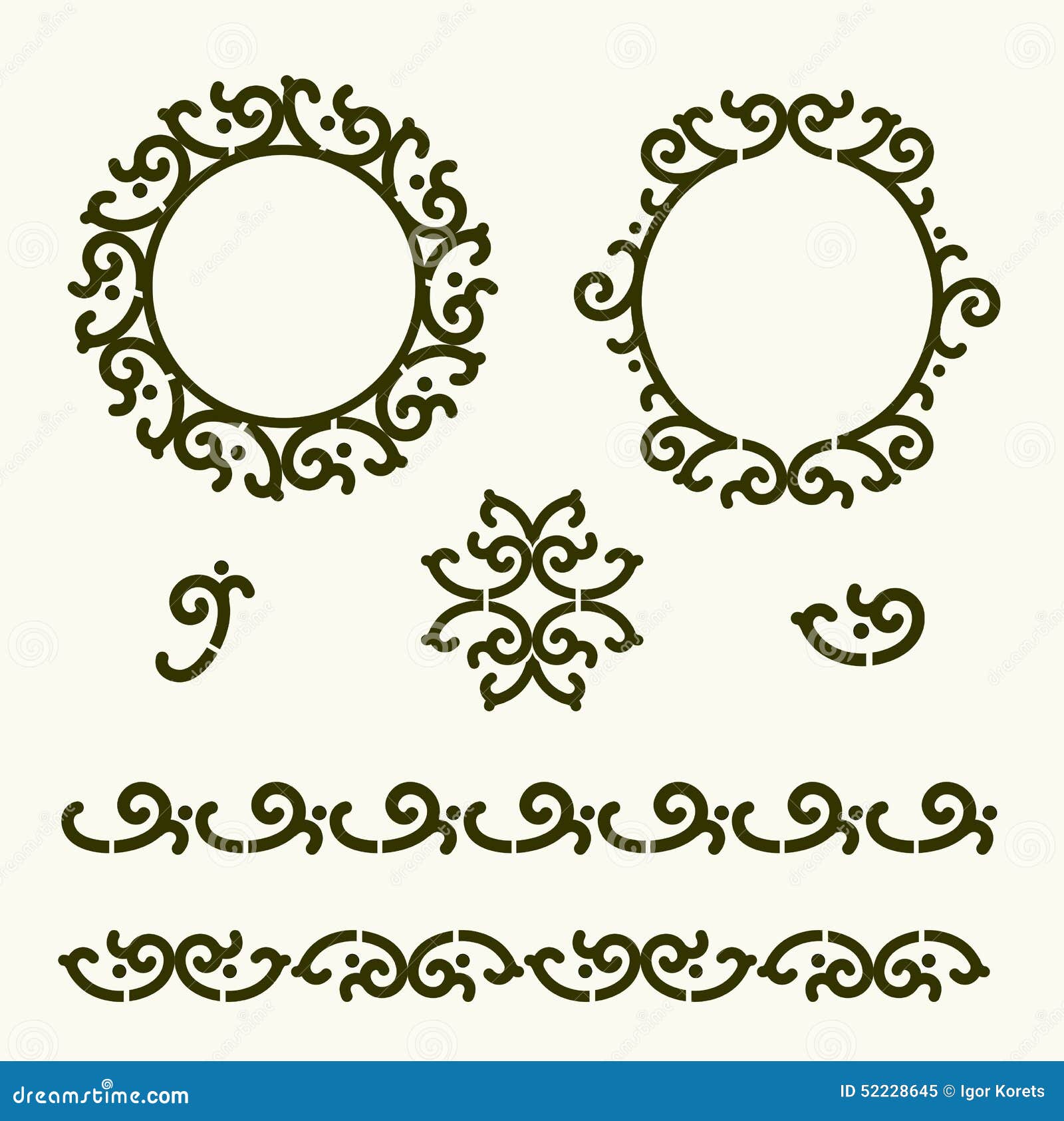 Beautiful Set of Line Design Elements Stock Vector - Illustration of ...