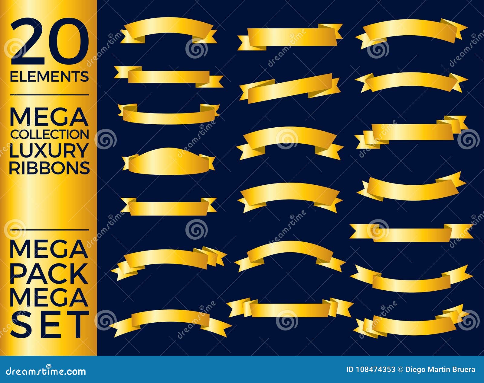 Beautiful Set and Pack Luxury Ribbons and Tags Collection Set Vector ...