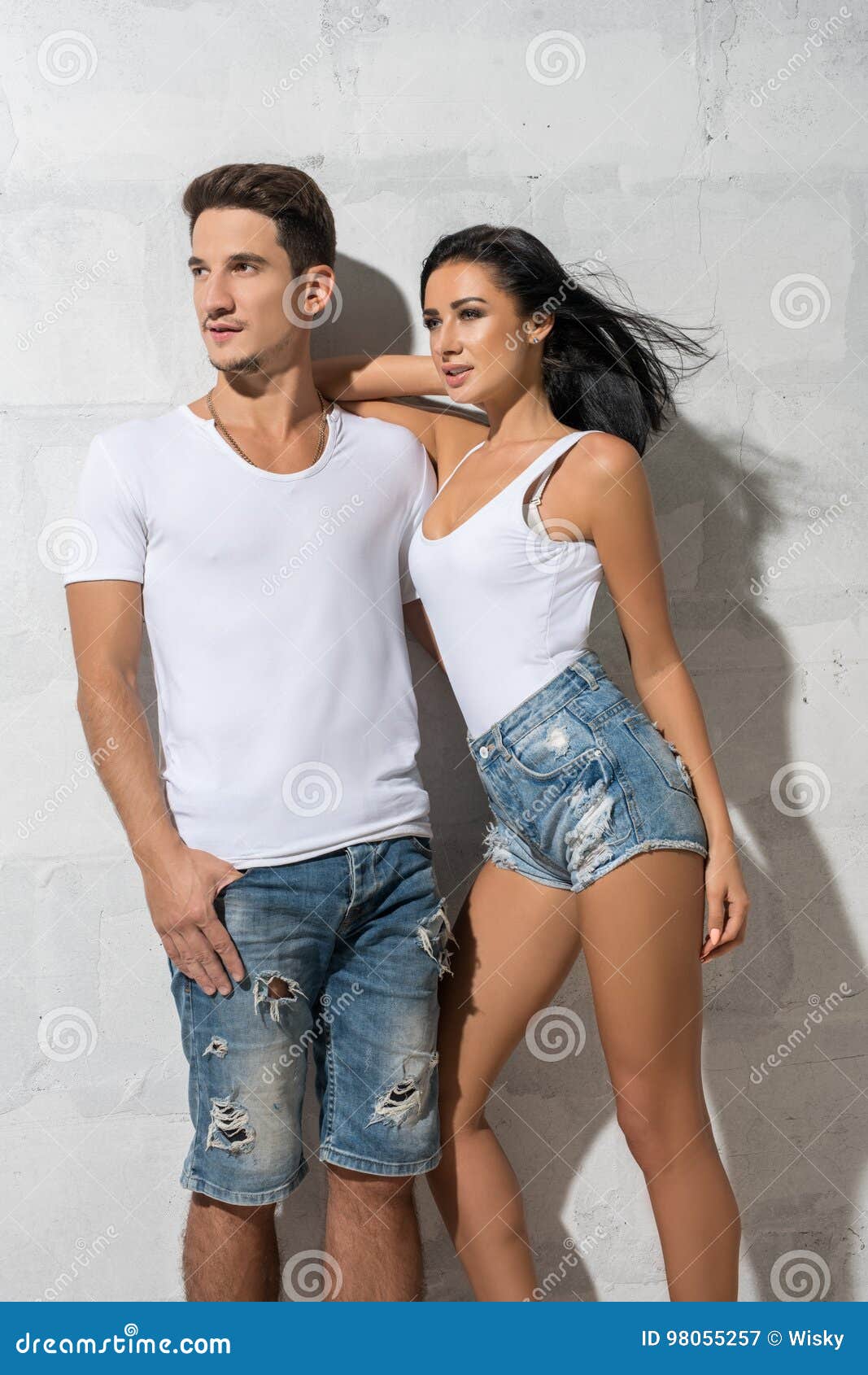 Beautiful Couple Posing Together On Sunny Day Stock Image Image Of