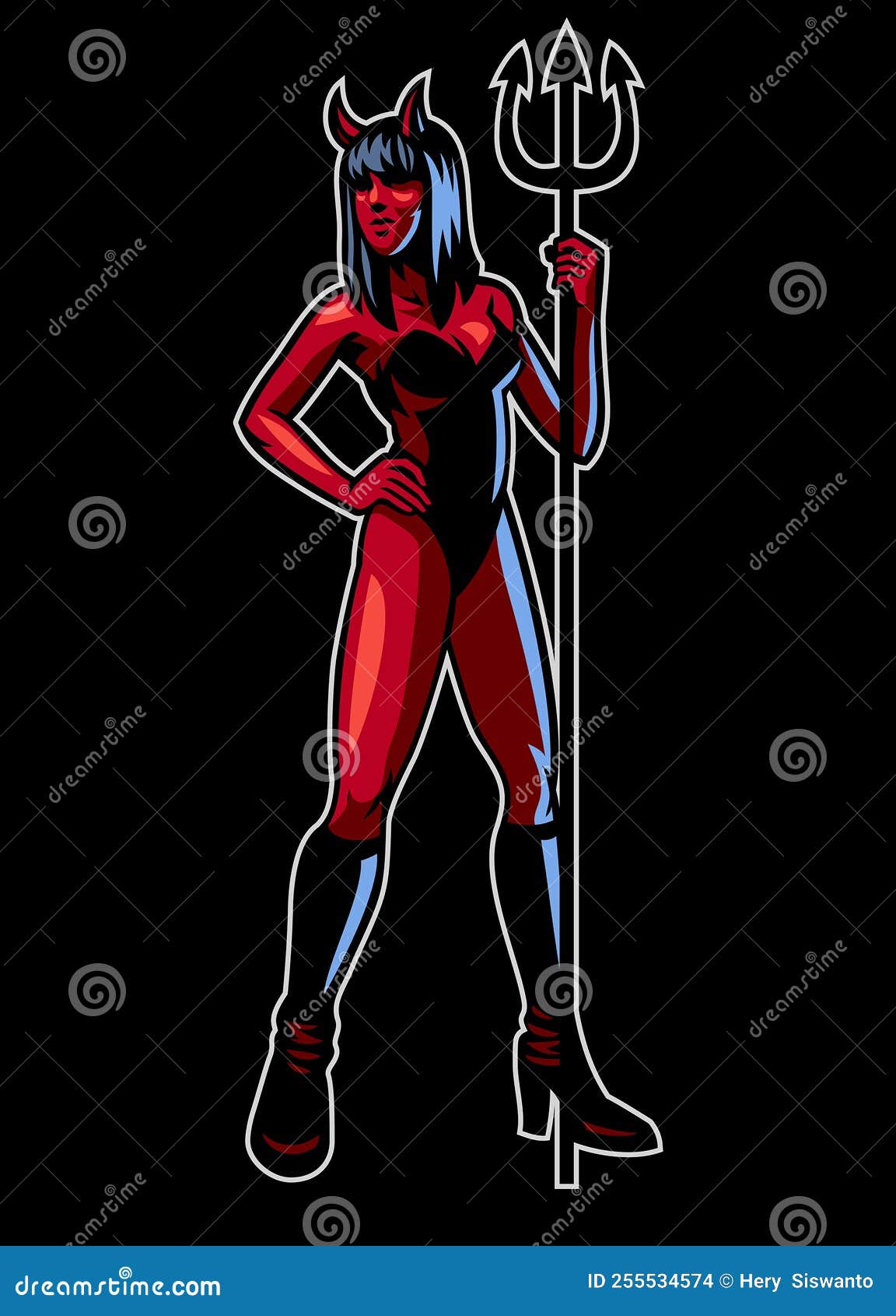 Sexy Devil Girl Drawing