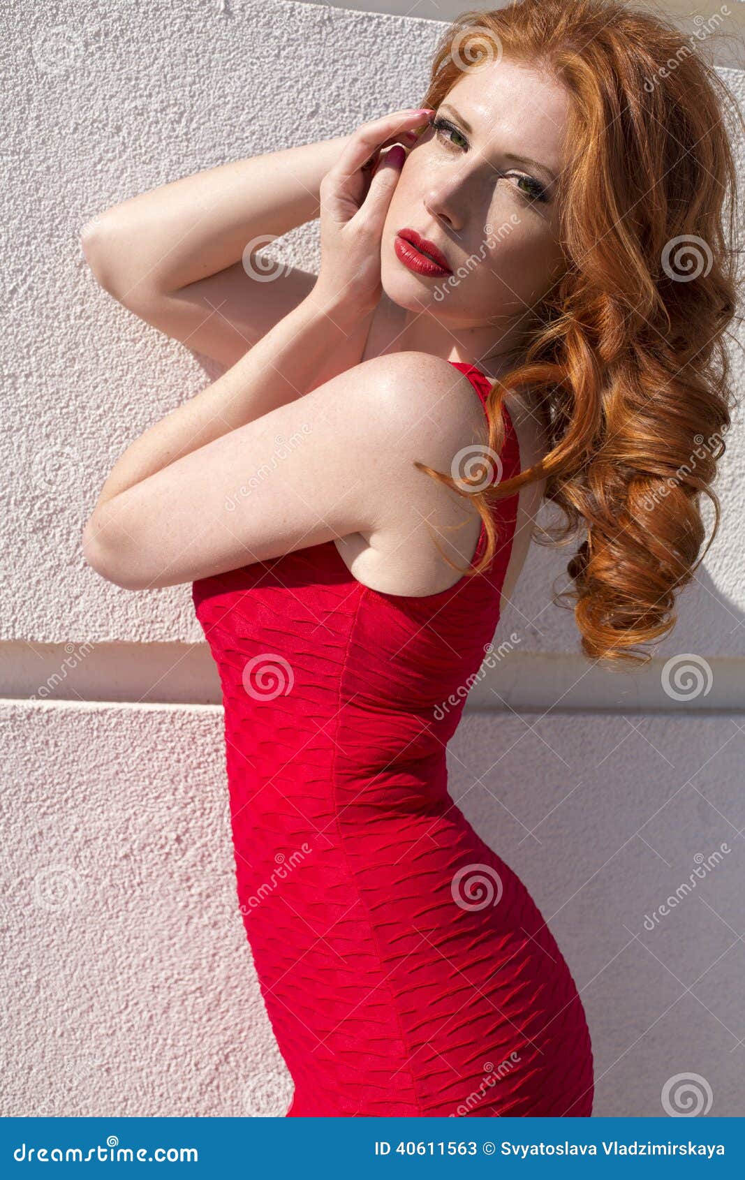 Beautiful Woman With Red Hair And Freckles Stock Image Image Of