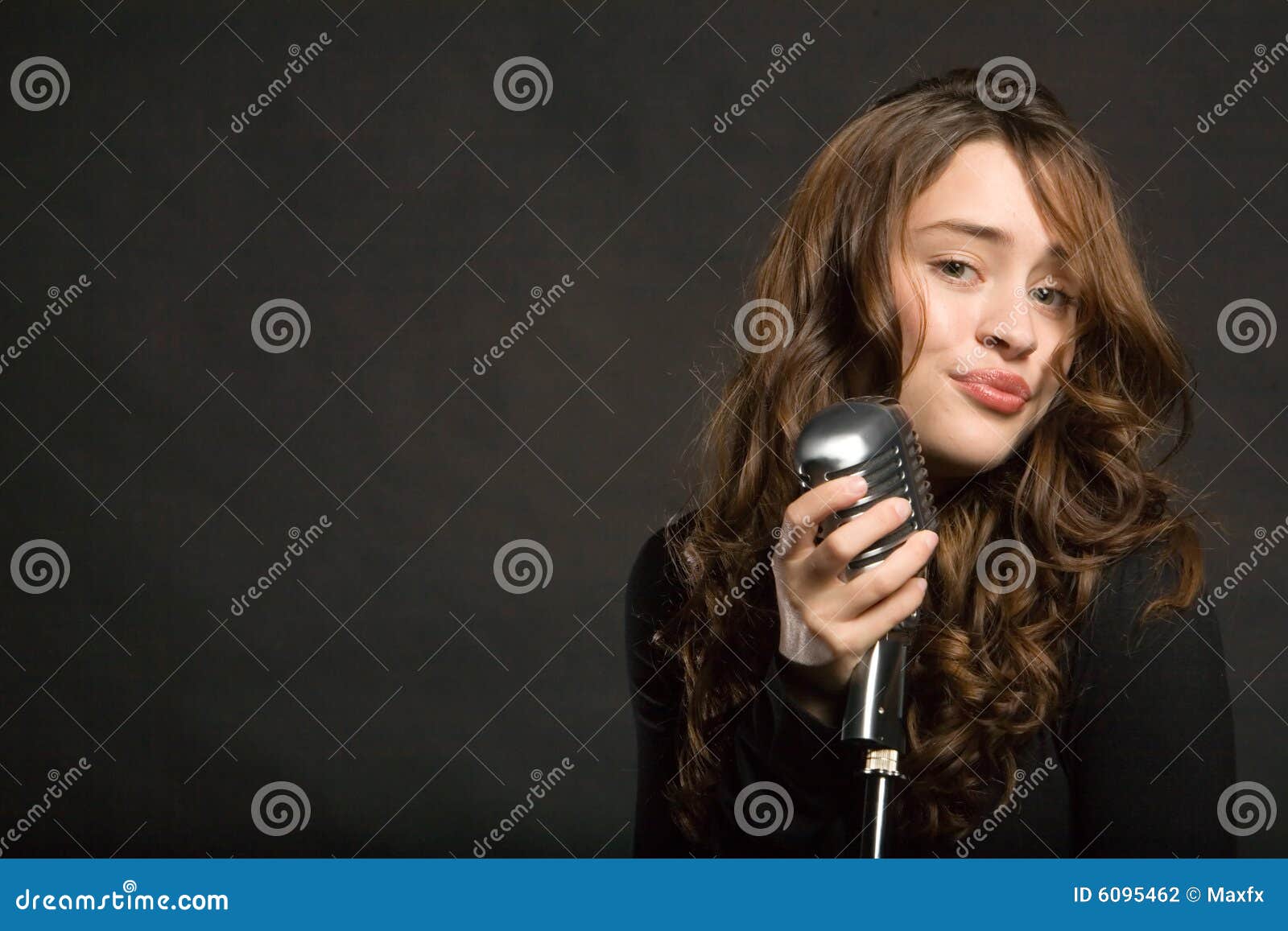 Beautiful woman singing stock photo. Image of musician - 6095462