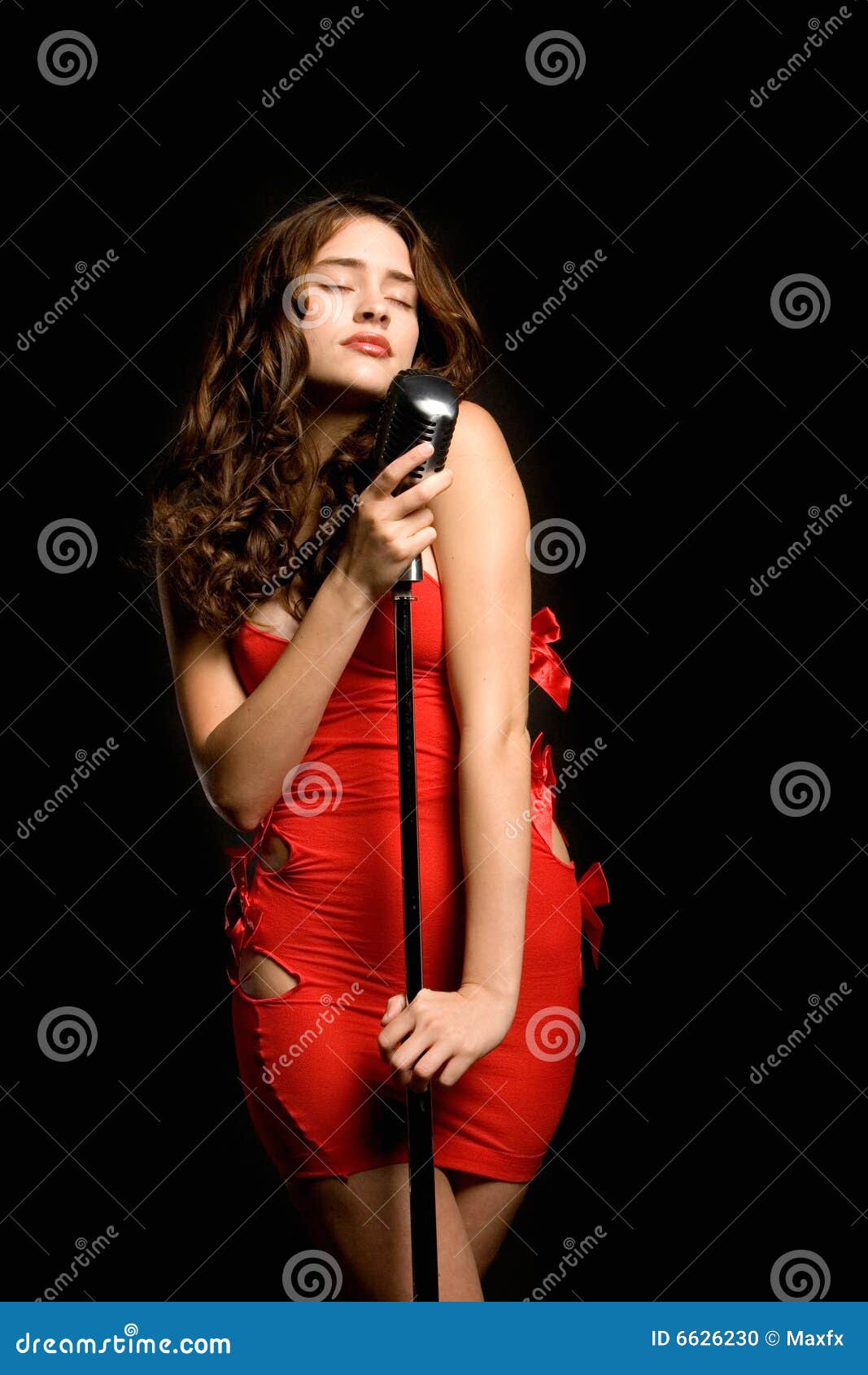 Beautiful woman singing stock photo. Image of glamorous - 6626230