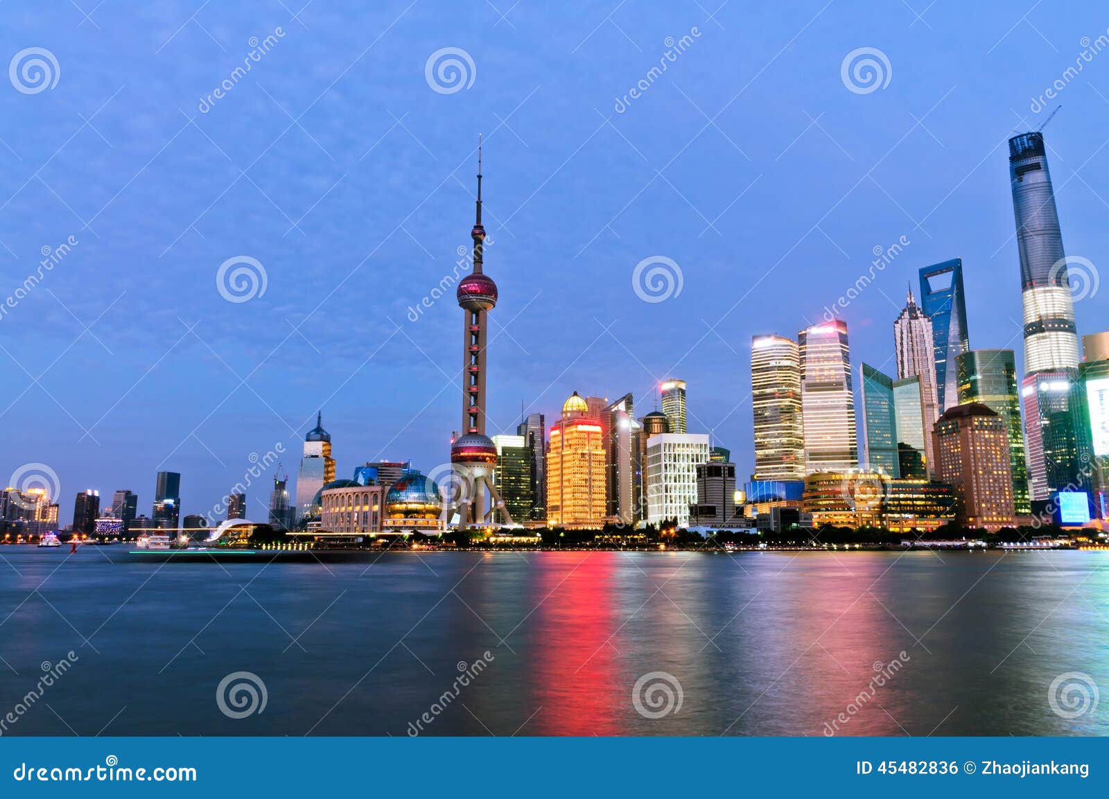 Beautiful Shanghai City Night Stock Photo - Image of river, season ...