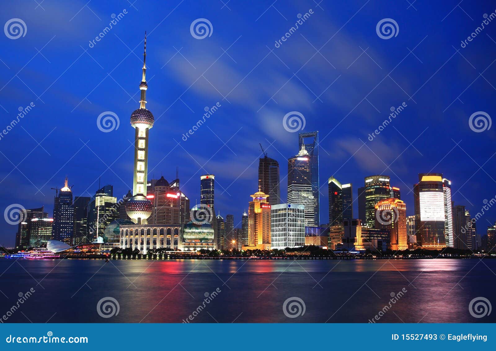 Beautiful Shanghai Pudong Skyline at Dusk Stock Image - Image of bright ...
