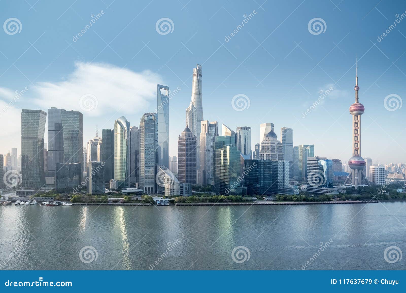 Beautiful shanghai skyline stock image. Image of famous - 117637679