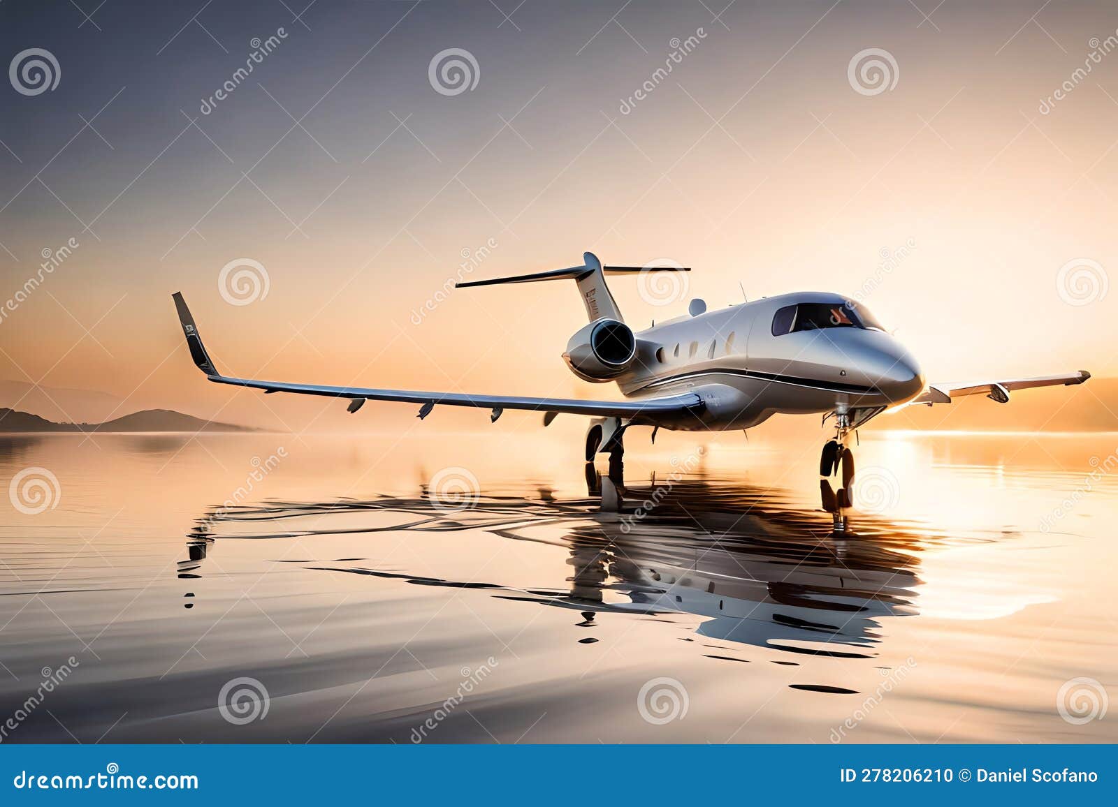 Beautiful Shape of a Private Jet. Generative AI Stock Illustration ...