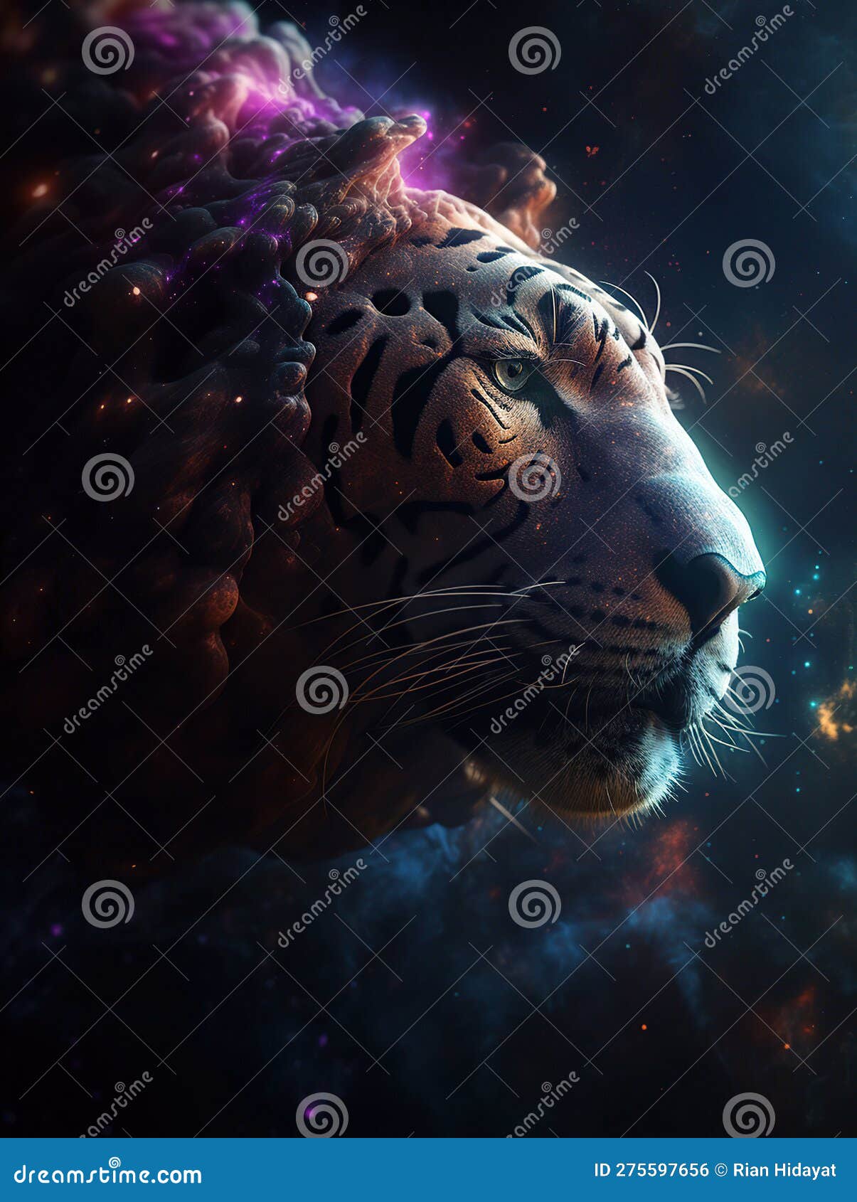 Beautiful Shape of a Tiger, Illustration, Generative Ai Stock ...