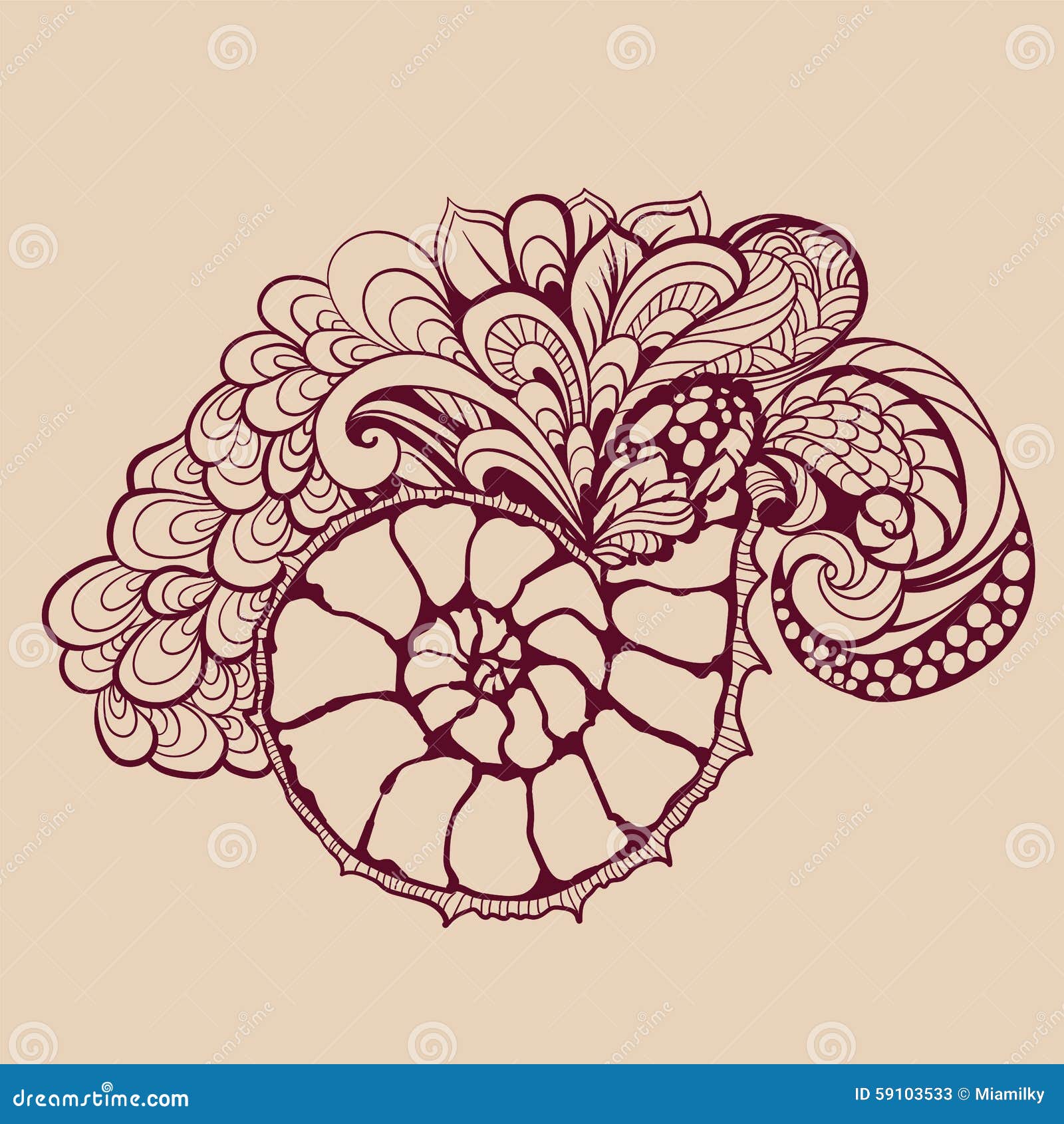 Beautiful Shell with Swirls Stock Vector - Illustration of elegance ...