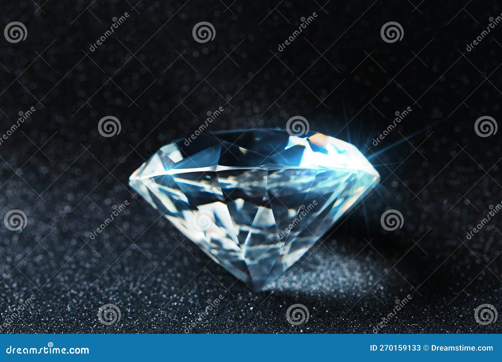 Beautiful Shiny Diamond on Black Glitter Background, Closeup Stock ...
