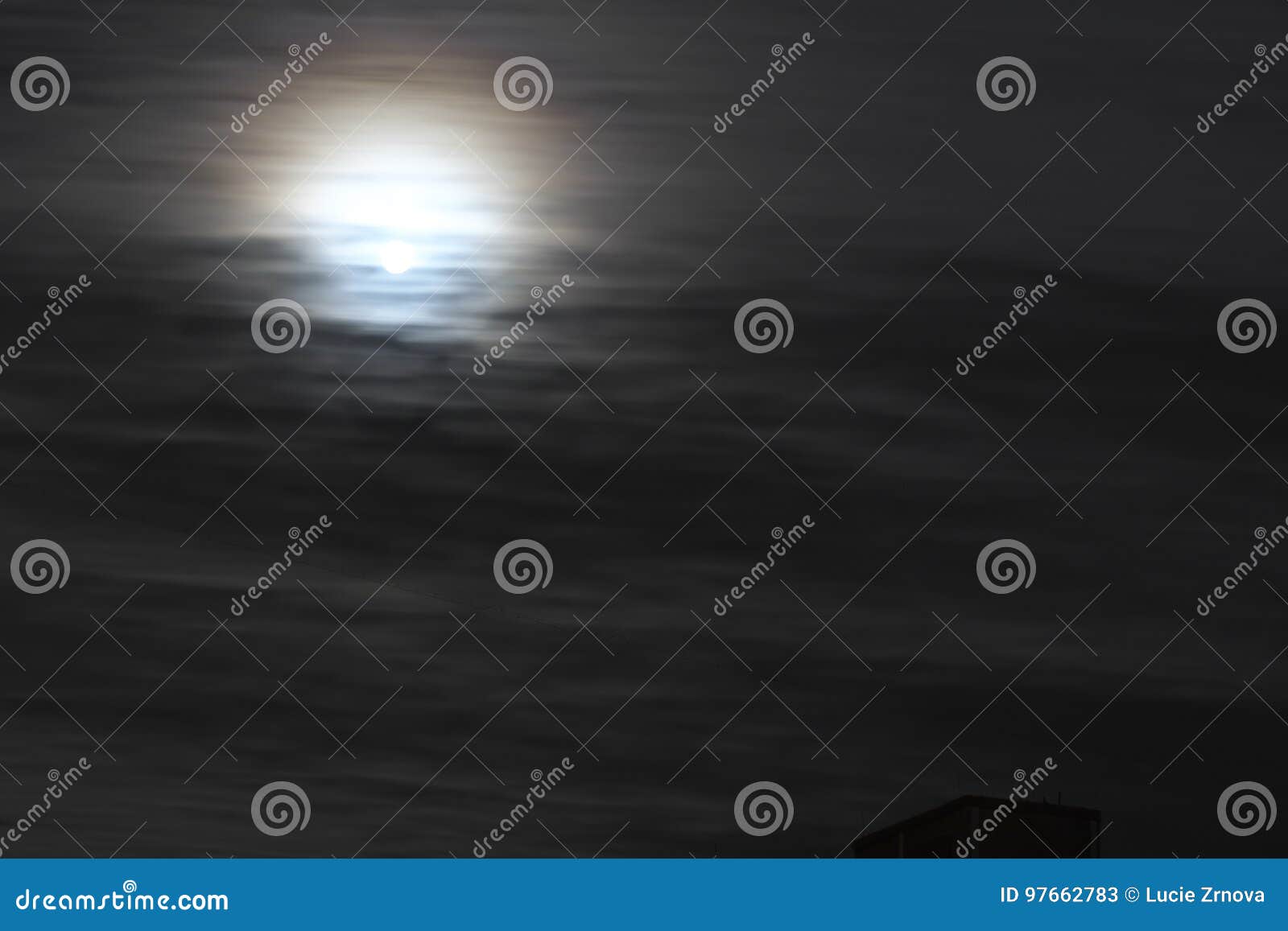 Beautiful Shiny Full Moon with Clouds Stock Image - Image of moon ...