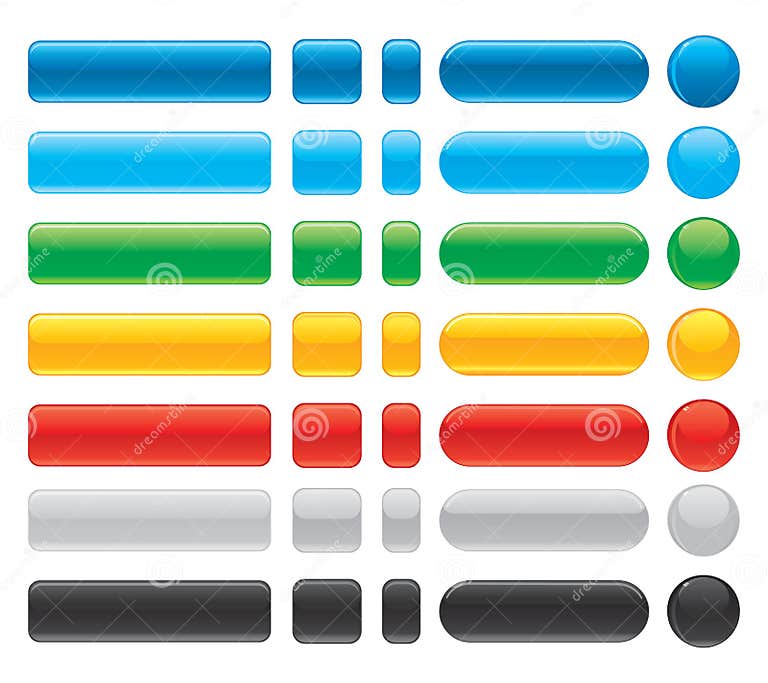Beautiful Shiny Vector Internet Buttons. Stock Vector - Illustration of ...