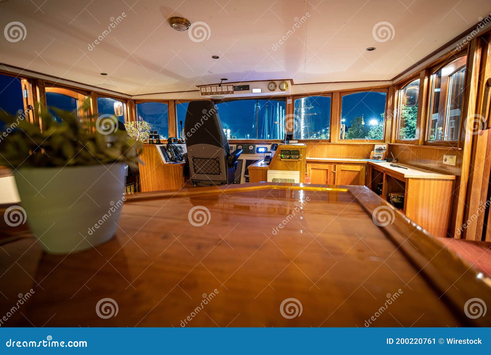 Beautiful Ship Interior of a Captain S Area Stock Image - Image of ...