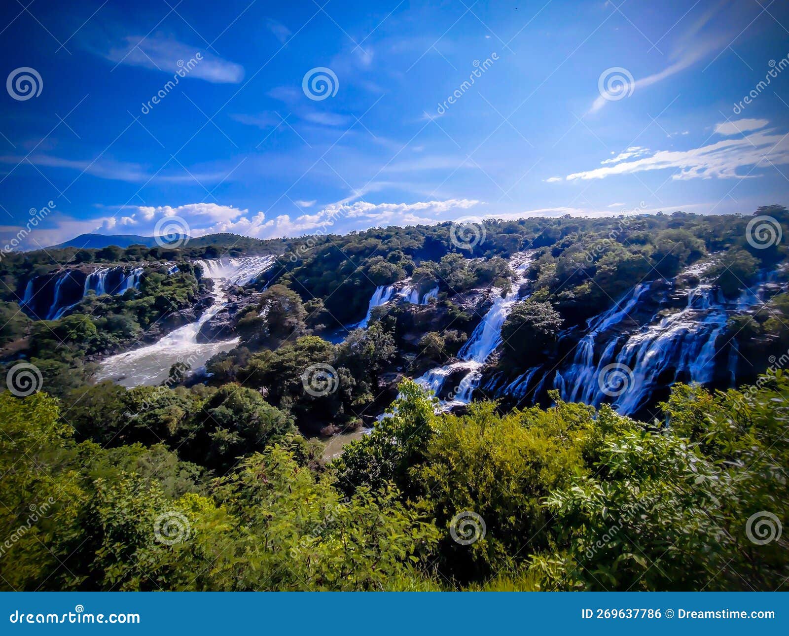 Beautiful Shivanasamudra Waterfall Stock Photo - Image of terrain ...
