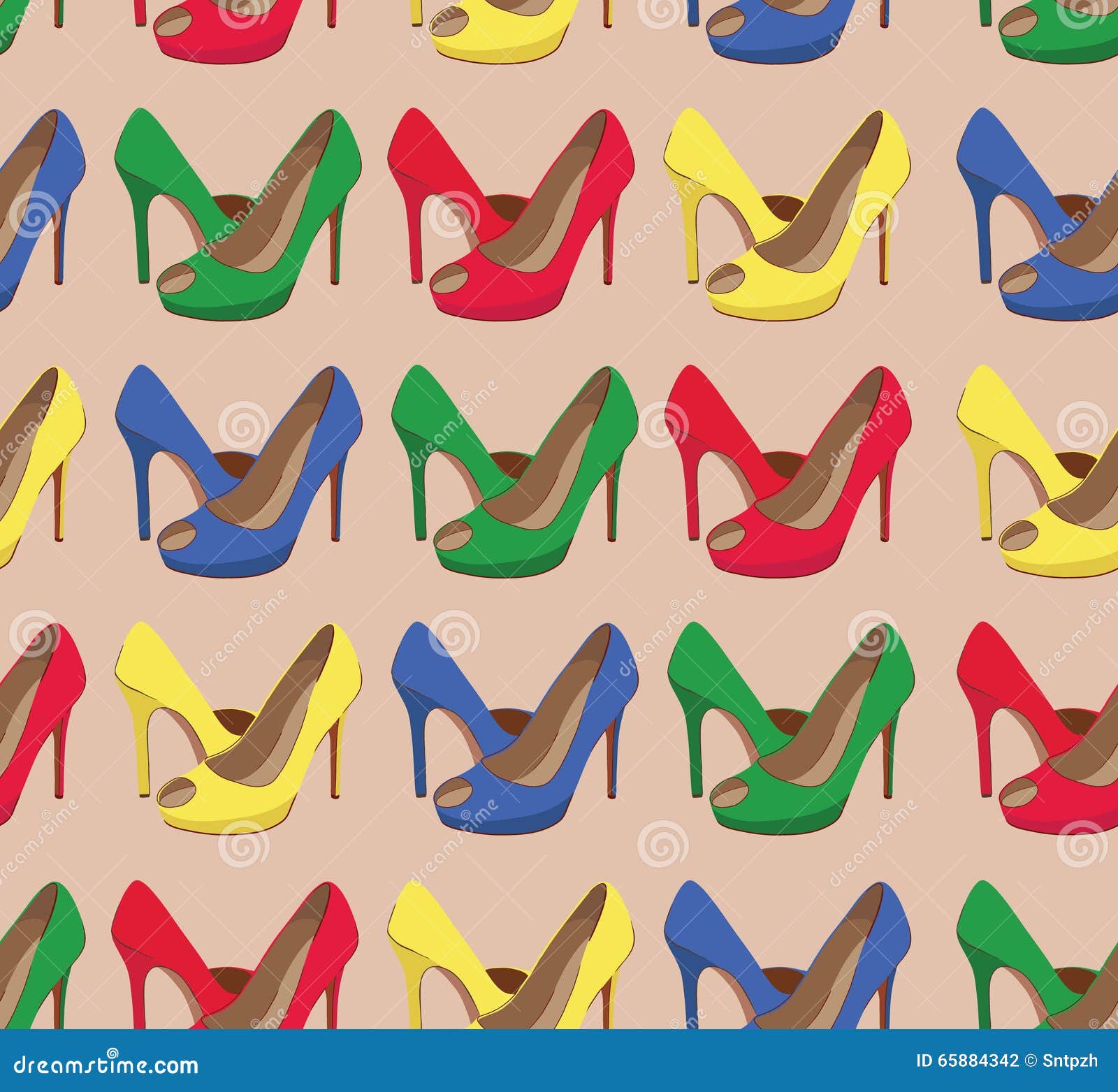 Beautiful Shoes Seamless Pattern. Stock Vector - Illustration of pump ...