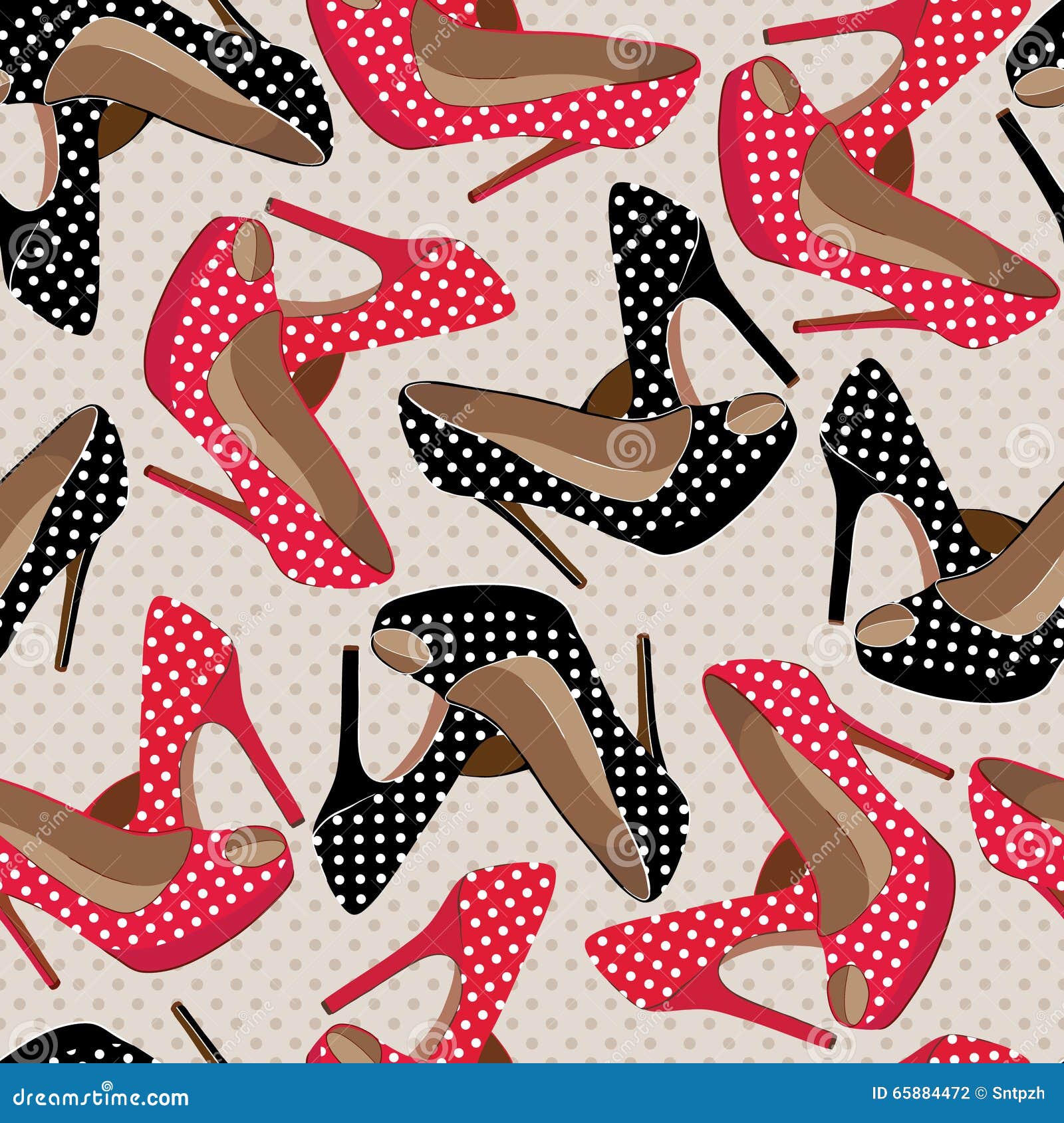 Beautiful Shoes Seamless Pattern. Stock Vector - Illustration of ...