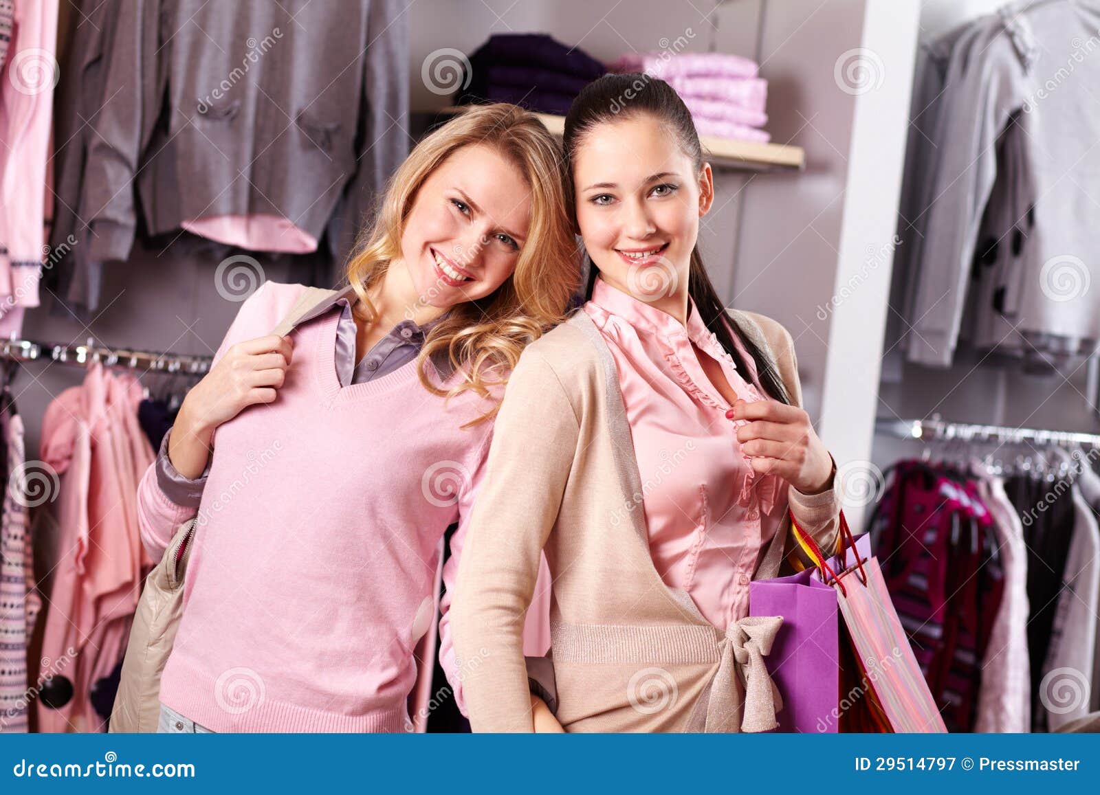 Beautiful shoppers stock image. Image of girl, happy - 29514797