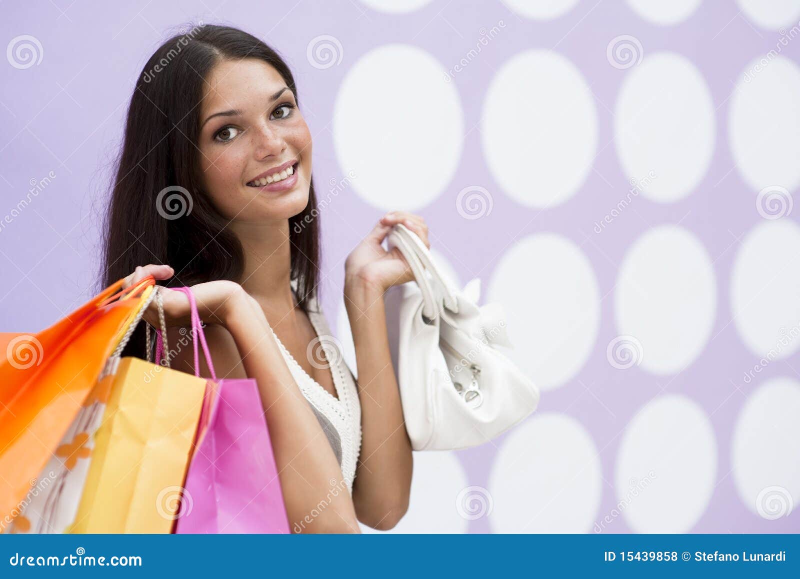 Beautiful shopping girl stock photo. Image of fashion - 15439858