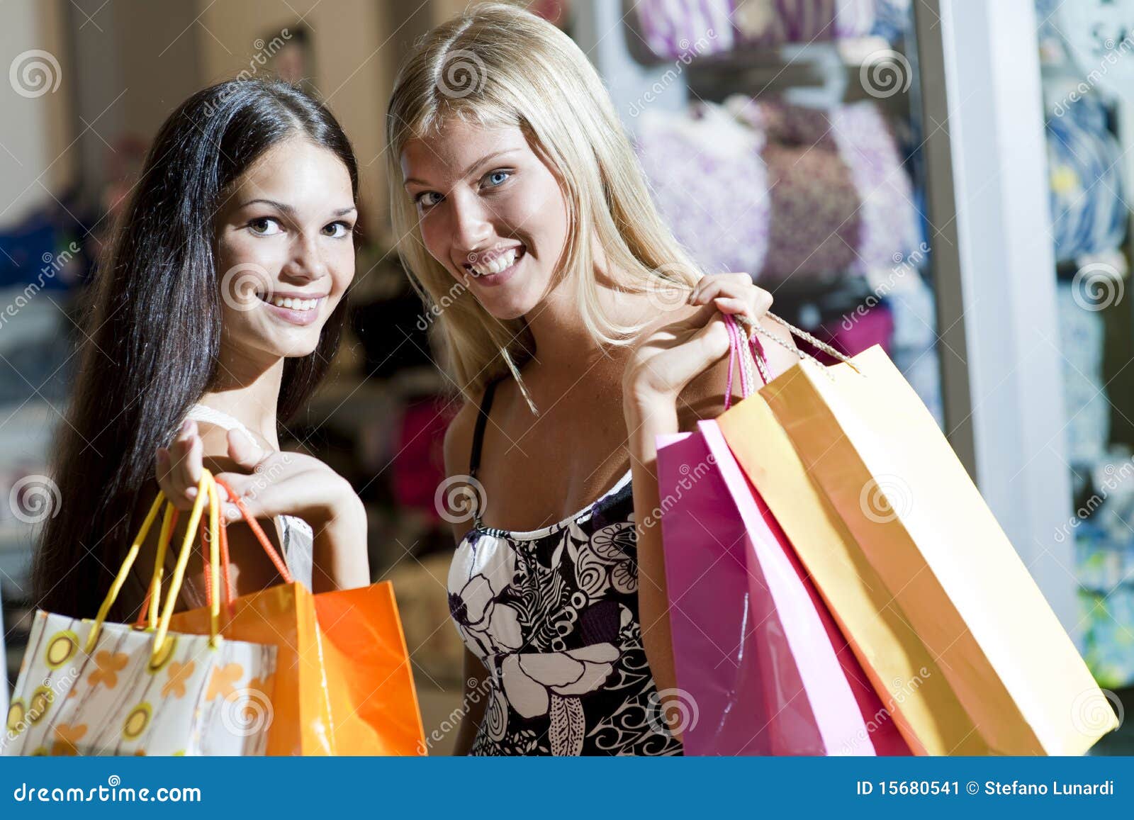 Beautiful shopping girl stock image. Image of elegance - 15680541