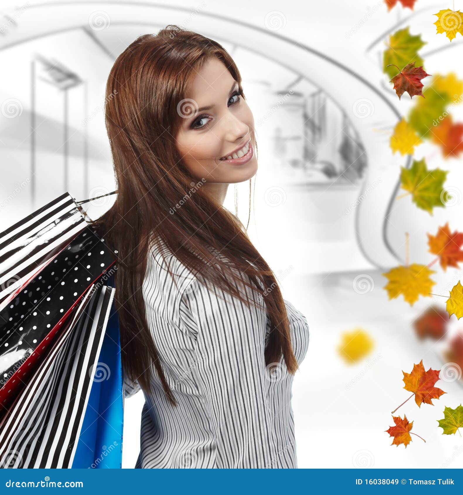 Beautiful shopping woman stock image. Image of girl, retail - 16038049