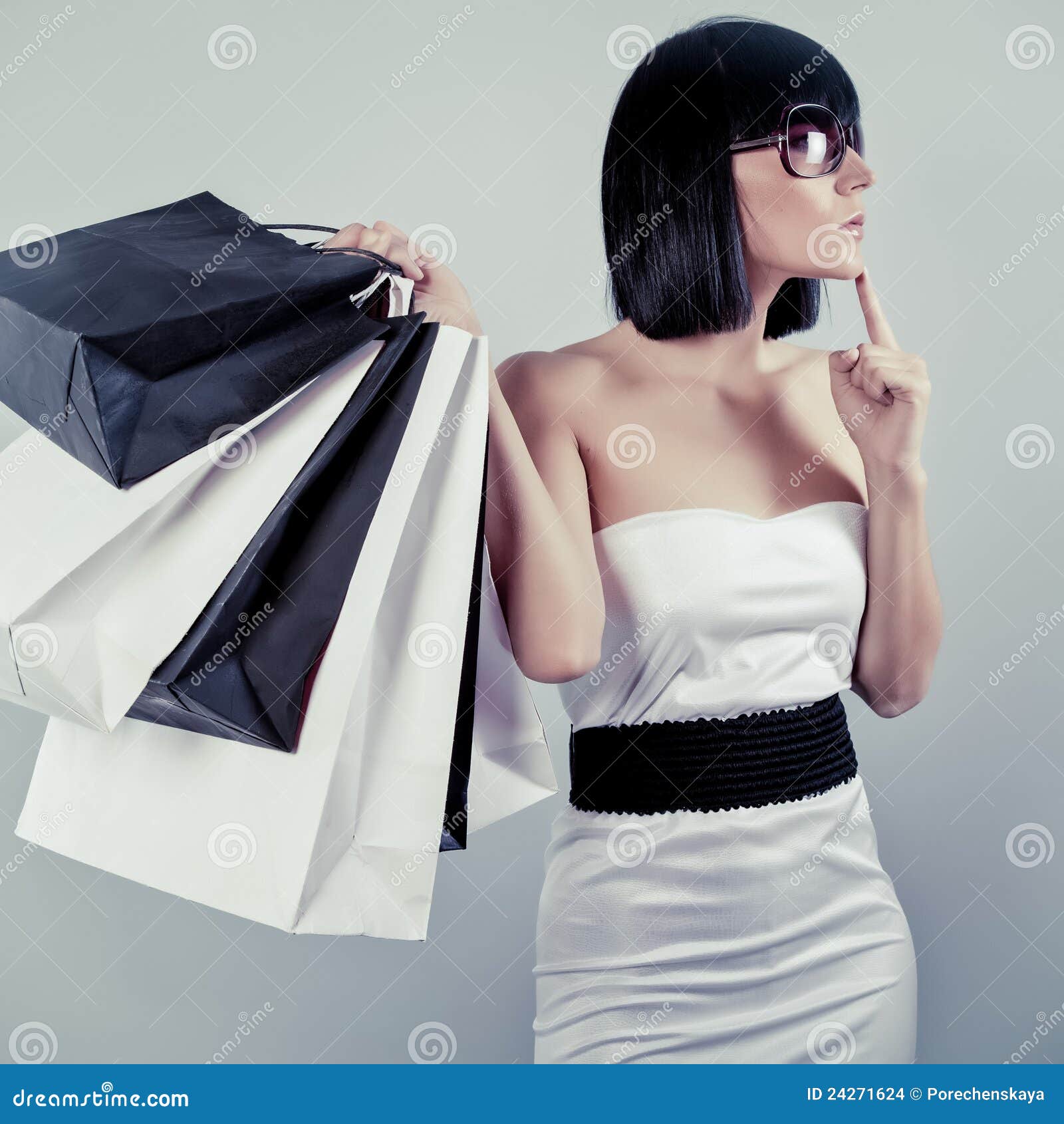 Beautiful shopping woman stock photo. Image of shopper - 24271624