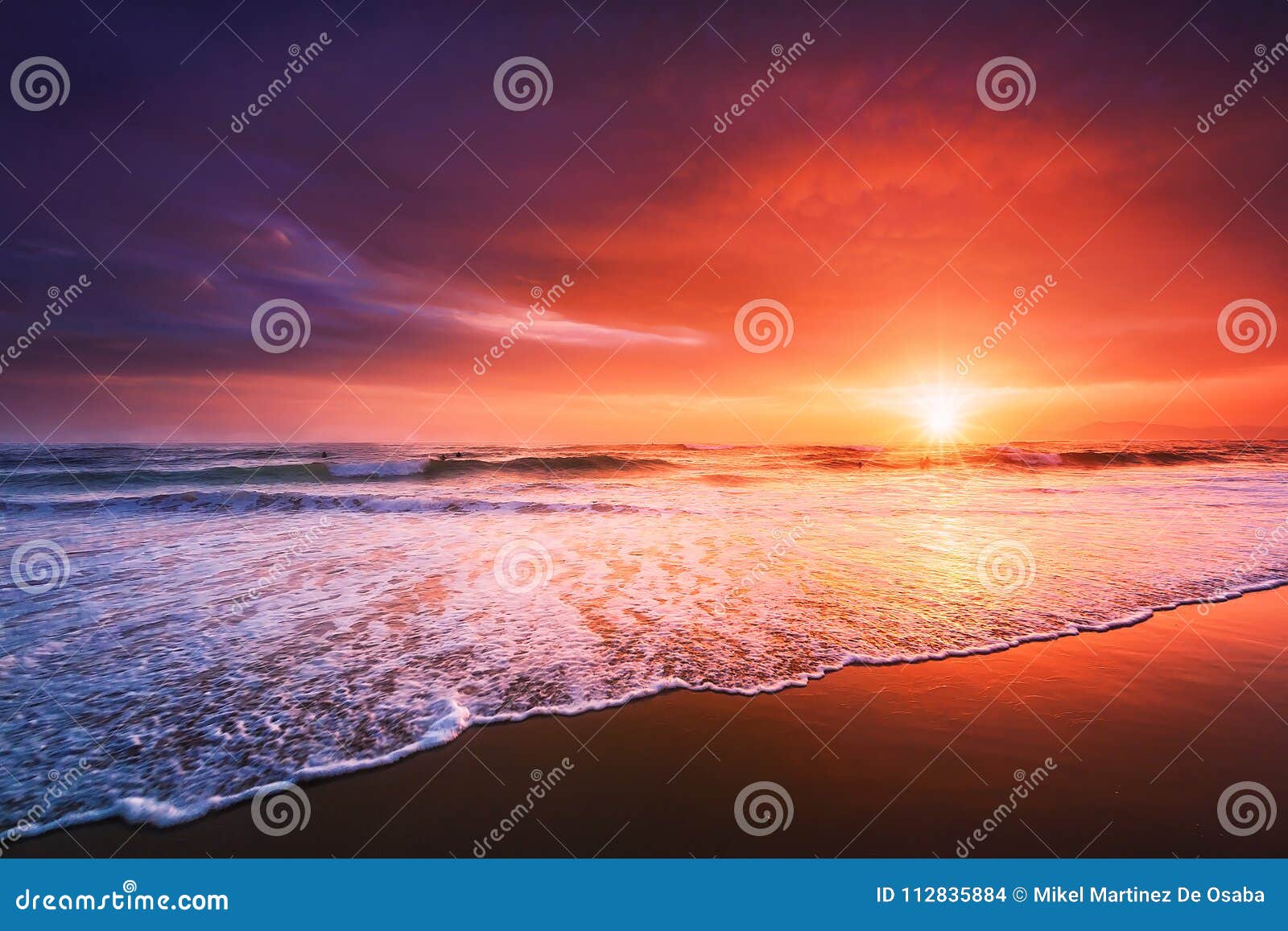 Beautiful Shore in Beach at Sunset Stock Photo - Image of beach ...