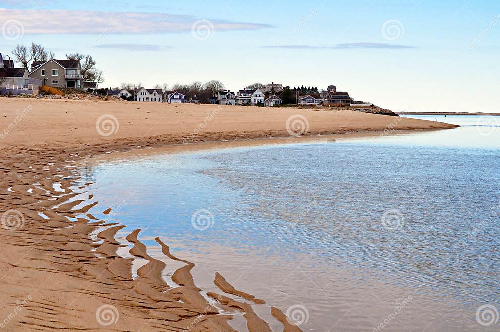 Beautiful Shoreline during Sunset Stock Photo - Image of brown, house ...