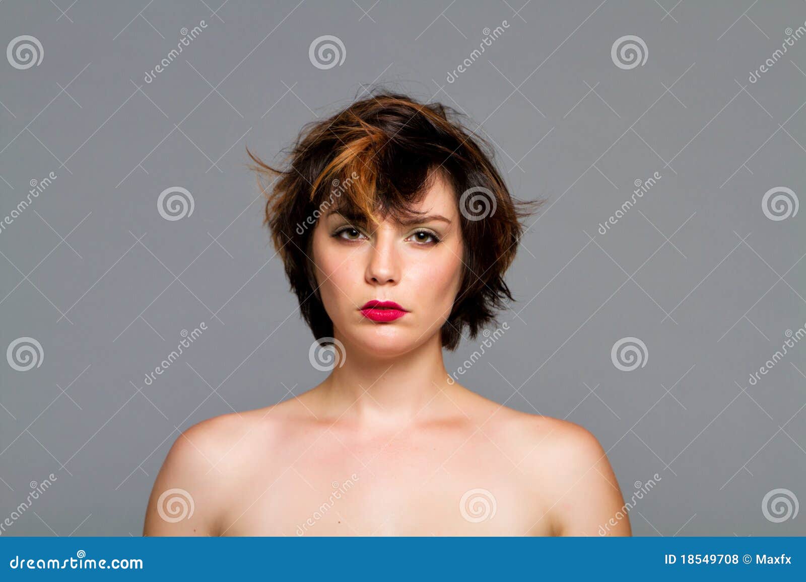Beautiful short hair woman stock photo. Image of caucasian - 18549708