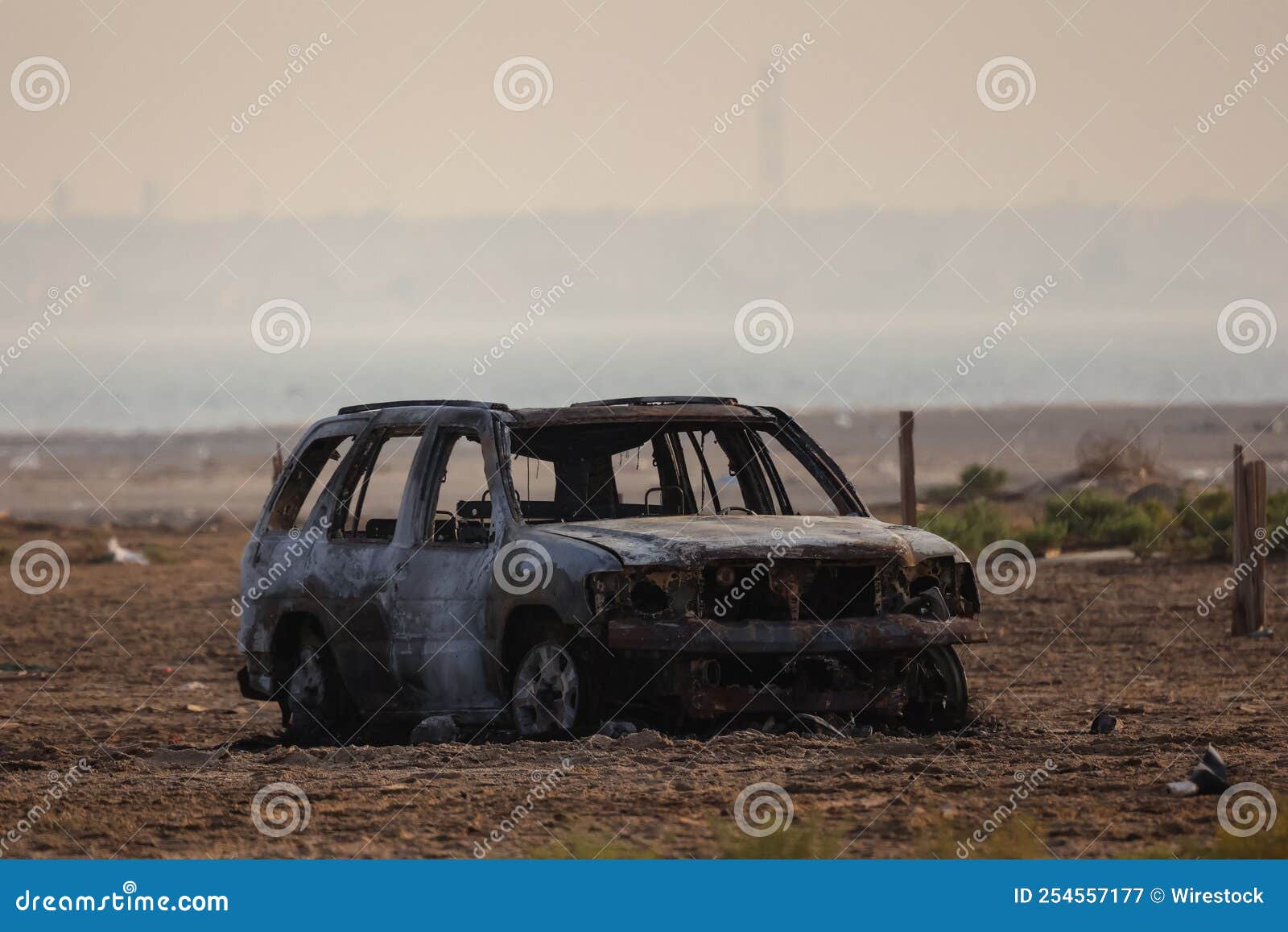 Beautiful Shot of an Abandoned Rusty Car in a Field Stock Image - Image ...