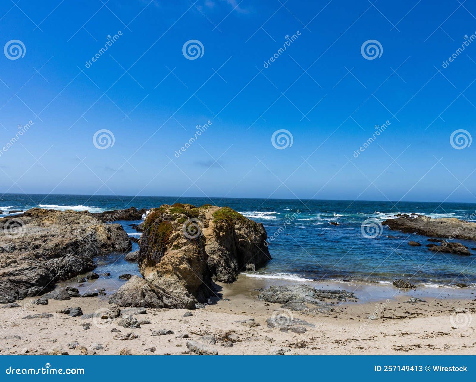 Beautiful Shot of Beach with Huge Rocks Stock Image - Image of marine ...