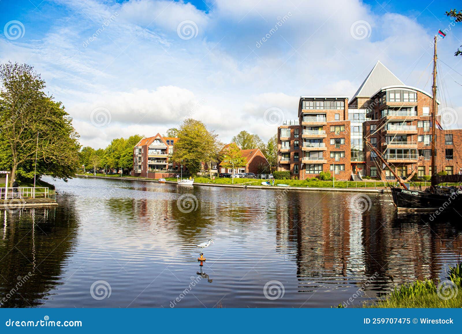 Beautiful Shot of Buildings by a River Stock Image - Image of ...