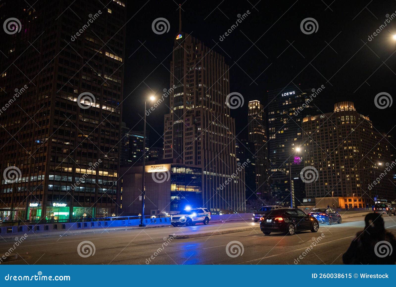 Beautiful Shot of Chicago Downtown during the Night Editorial Image ...