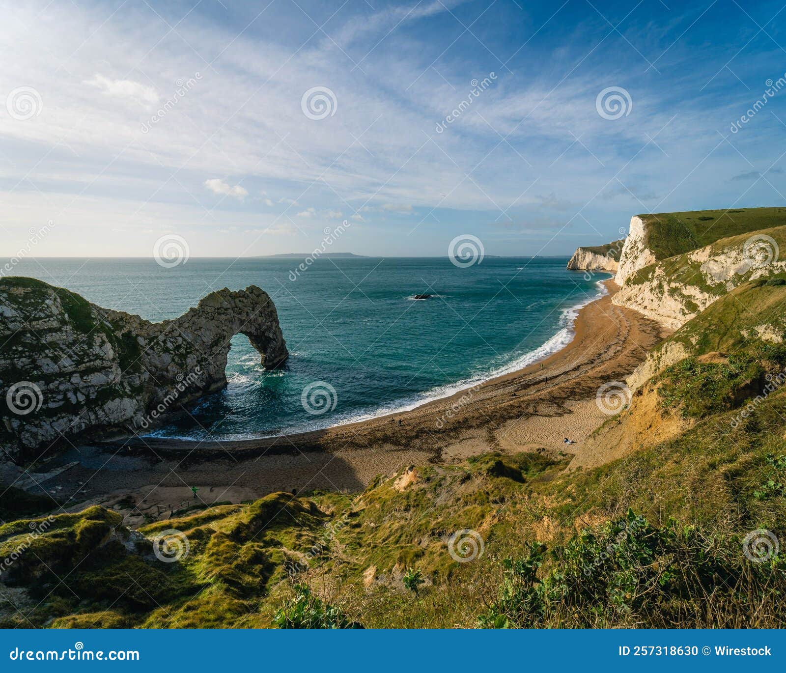 Beautiful Shot of Cliffs Surrounded by Seascape and a Beach Stock Photo ...